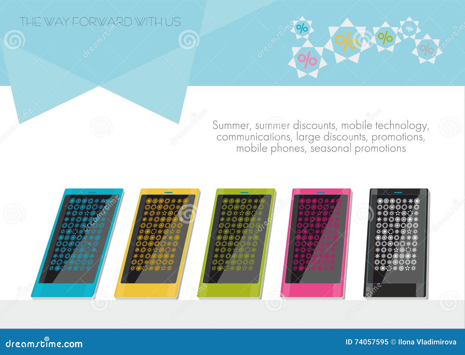 Colored Smartphones Templates. Stock Vector - Illustration of color ...