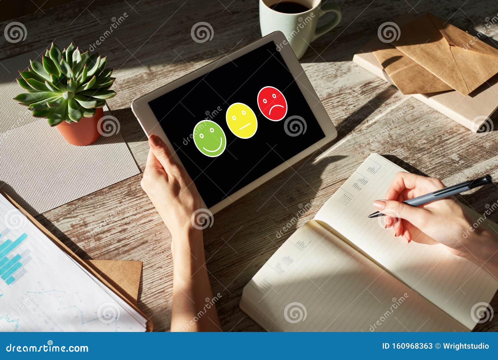 Colored Smiles. Customer Satisfaction Control on Device Screen. Service ...