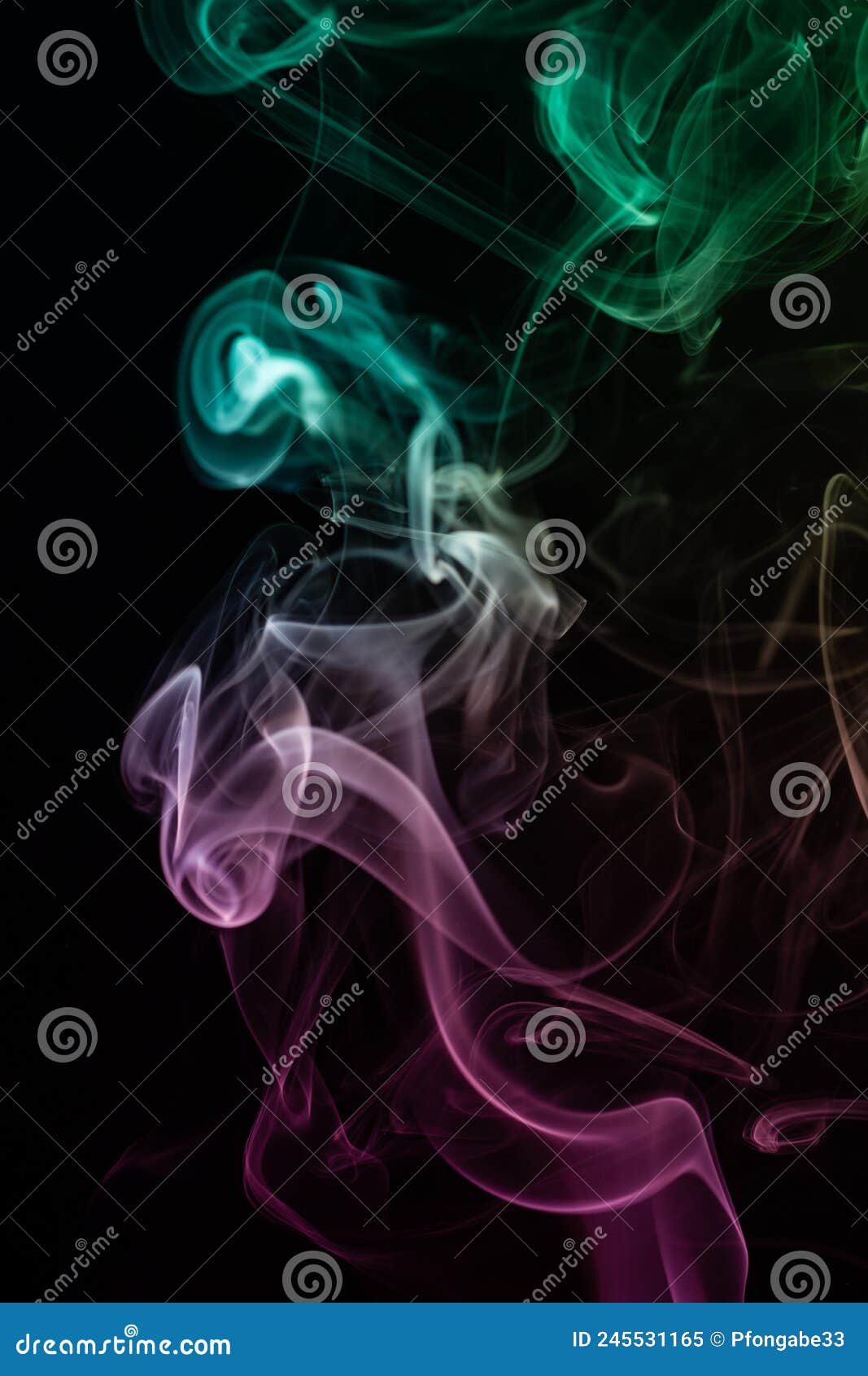 Colored Smoke on Black Background Stock Image - Image of elegant ...