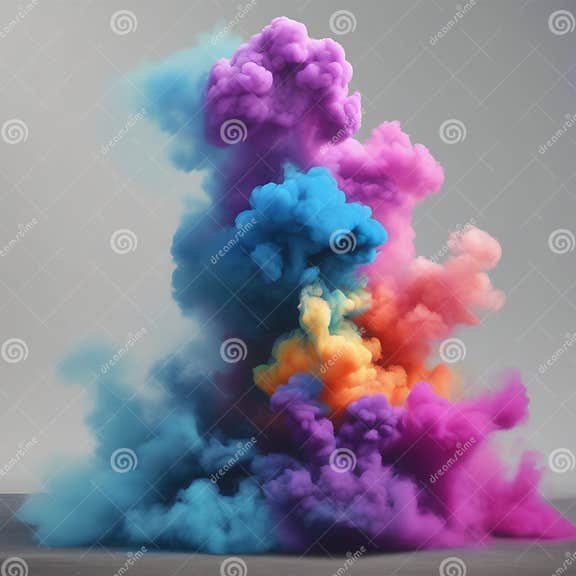 Colored Smoke on Black Background. the Background of Stock Illustration ...