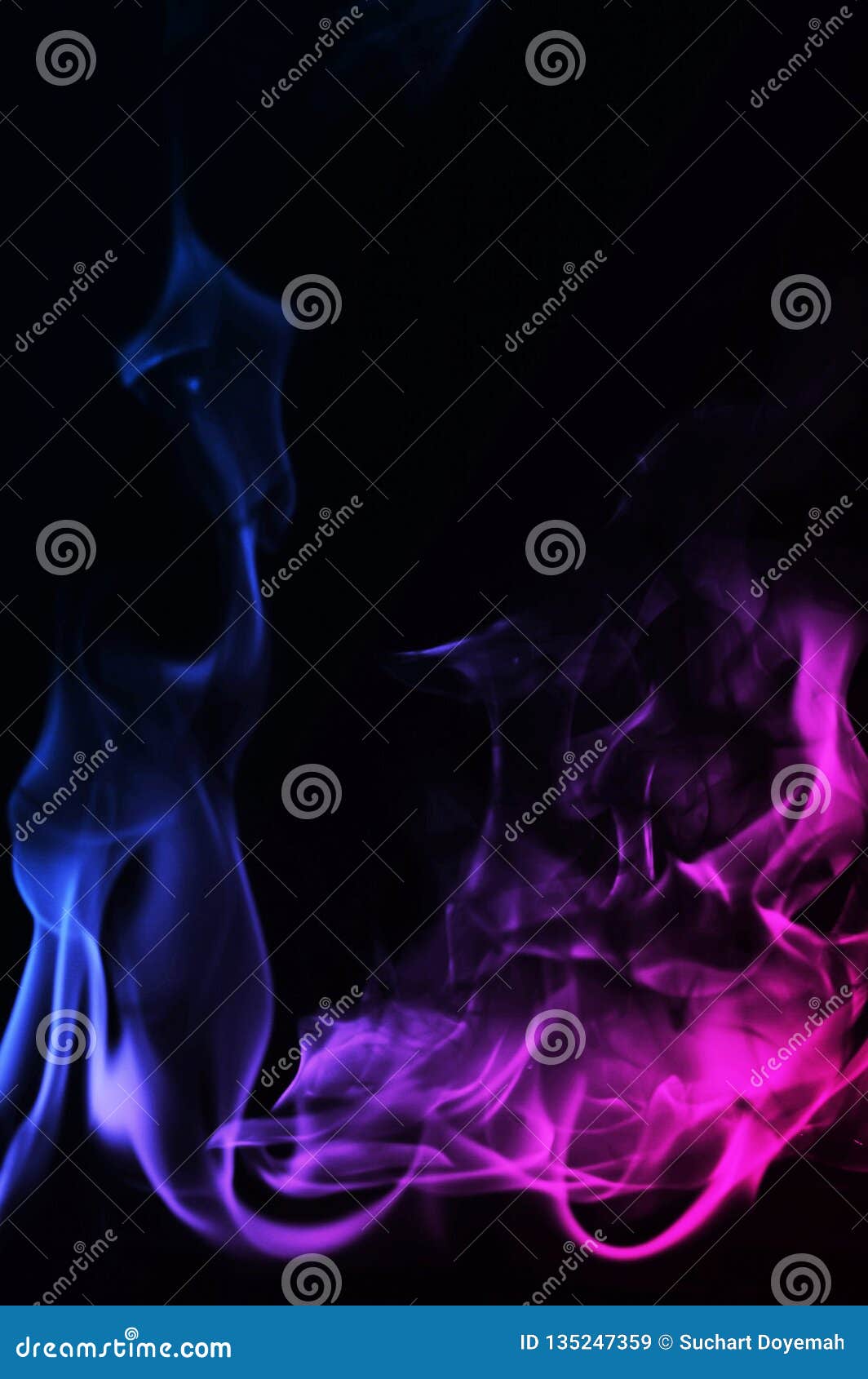 à¸ºBeautiful Abstract Colorful Smoke on Black Background, Fire Design ...