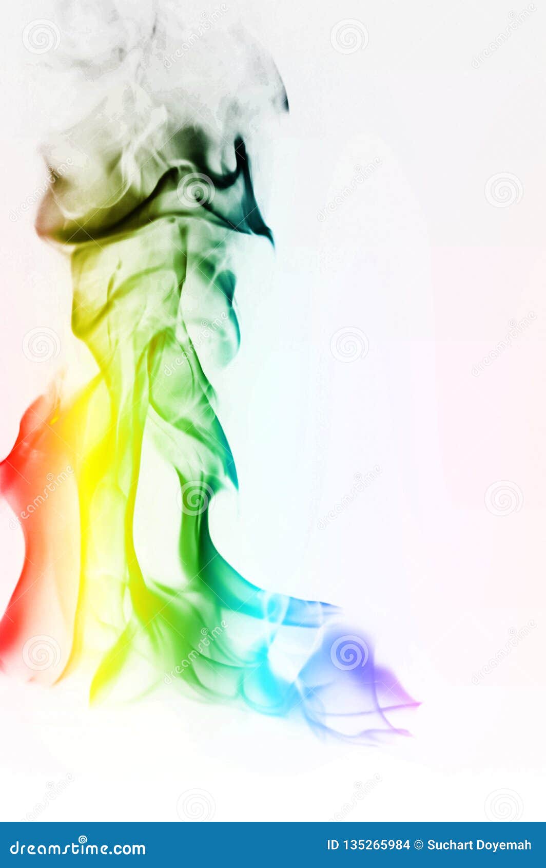 Multi Color Fire Flame Abstract on White Background. a Mystic Colorful ...