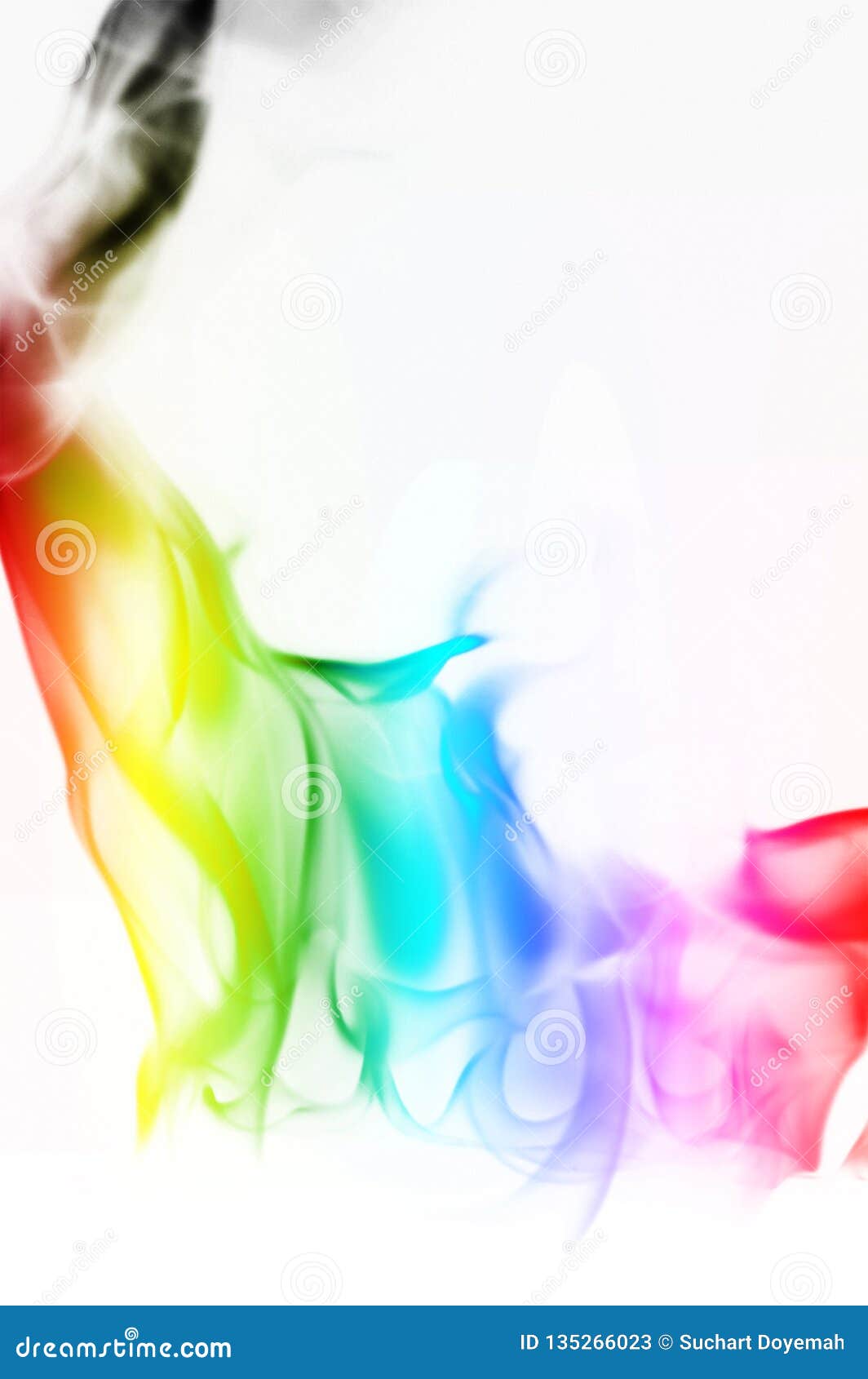 Multi Color Fire Flame Abstract on White Background. a Mystic Colorful ...
