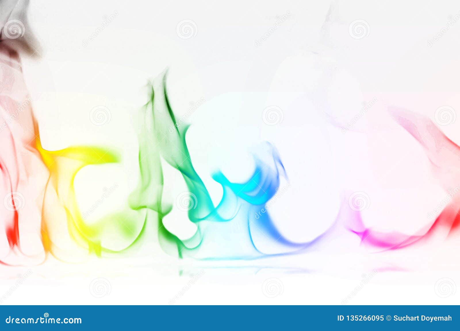 Multi Color Fire Flame Abstract on White Background. a Mystic Colorful ...