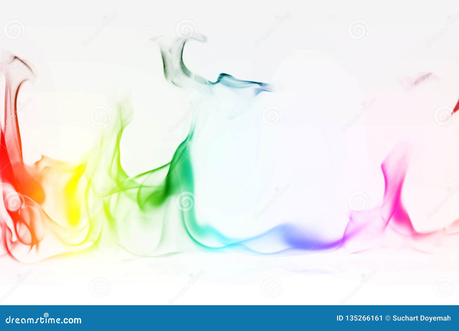 Multi Color Fire Flame Abstract on White Background. a Mystic Colorful ...