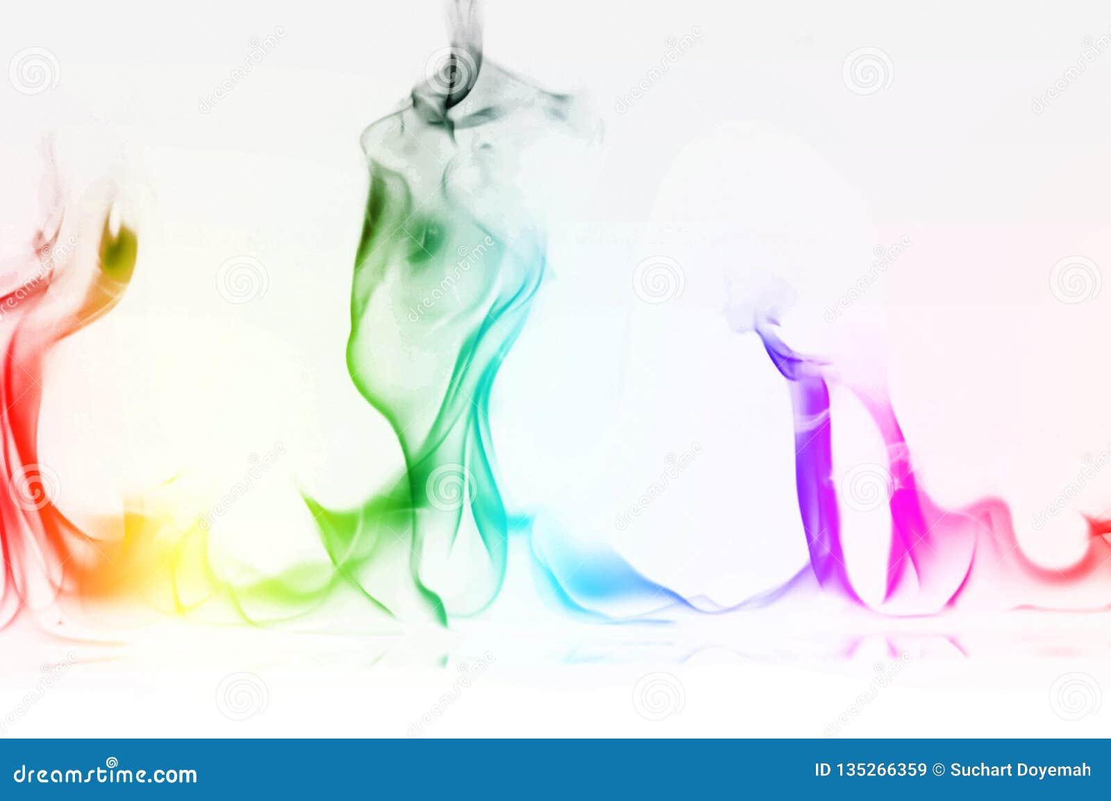 Multi Color Fire Flame Abstract on White Background. a Mystic Colorful ...