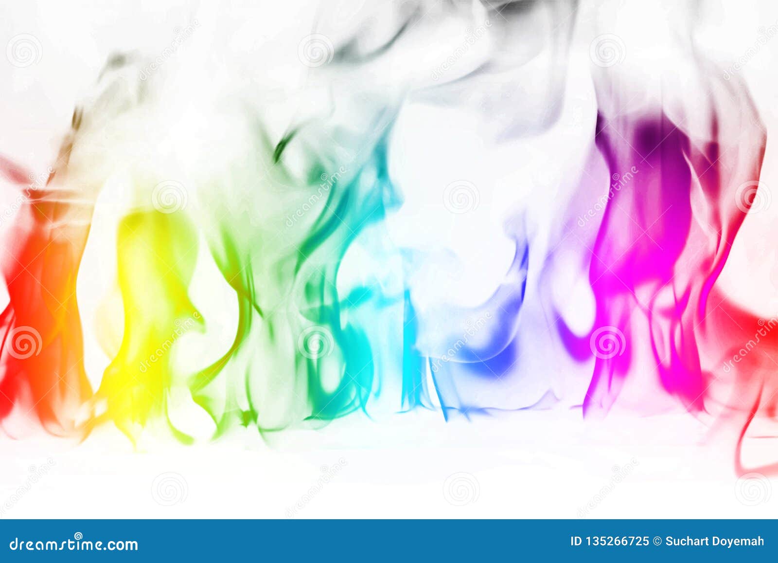 Multi Color Fire Flame Abstract on White Background. a Mystic Colorful ...
