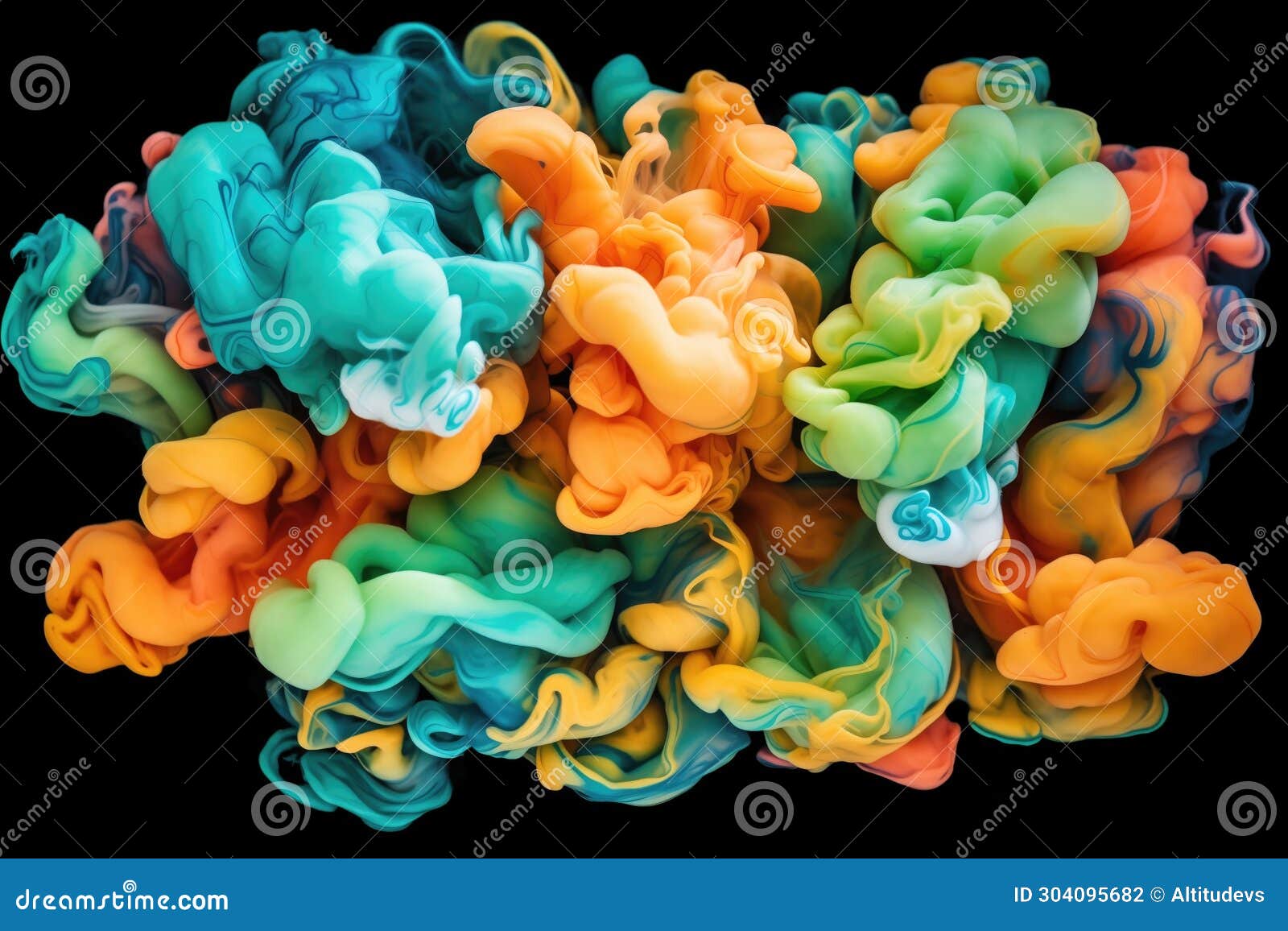 Colored Smoke Clouds on Black Backdrop Stock Photo - Image of black ...