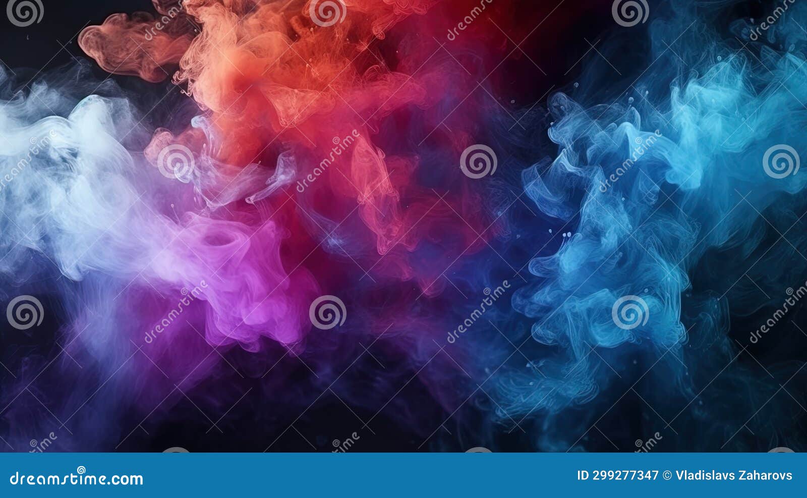 Colored Smoke from the Fireworks in the Night Sky Stock Illustration ...
