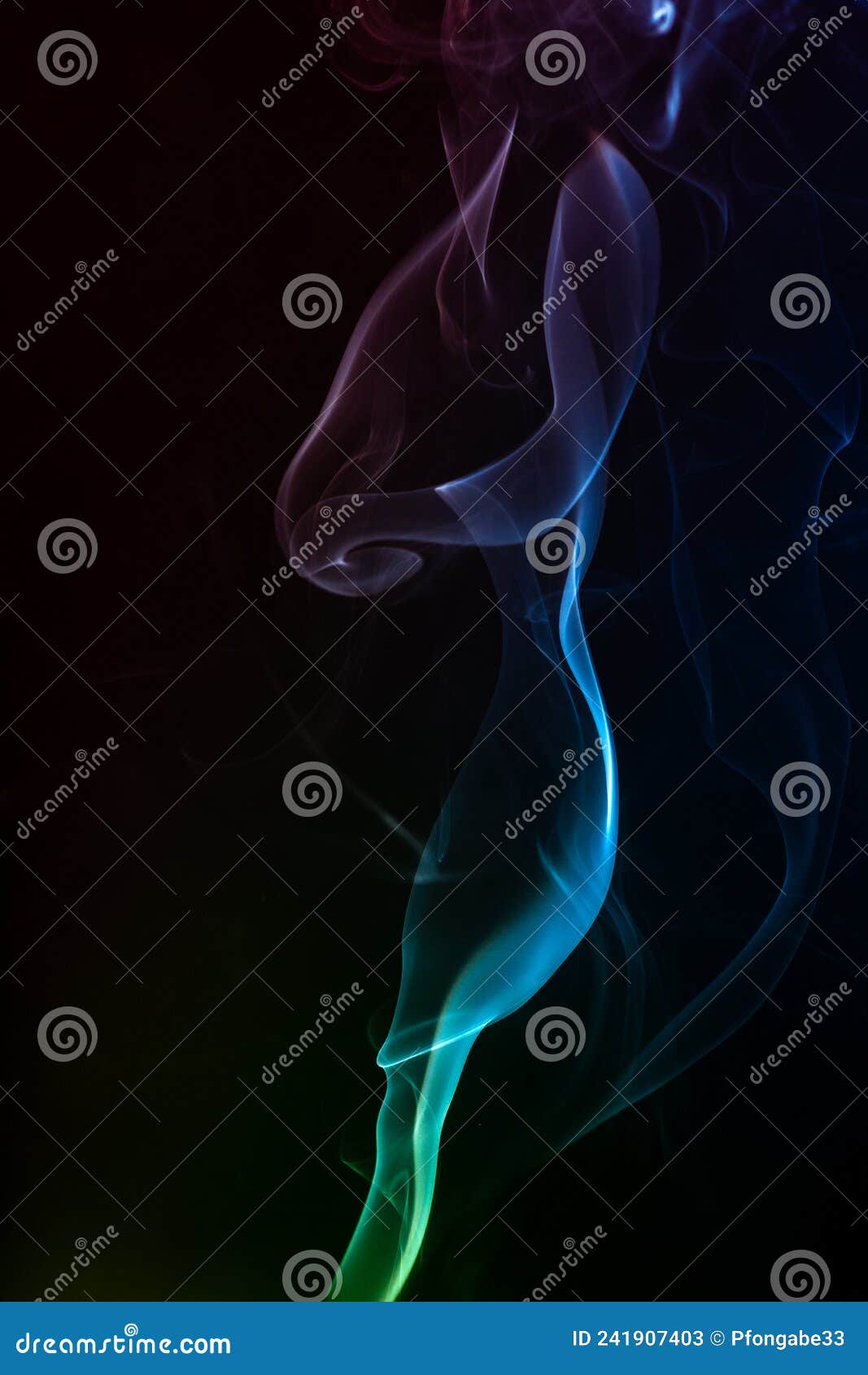Colored Smoke Flow in an Abstract Shape on Black Stock Image - Image of ...