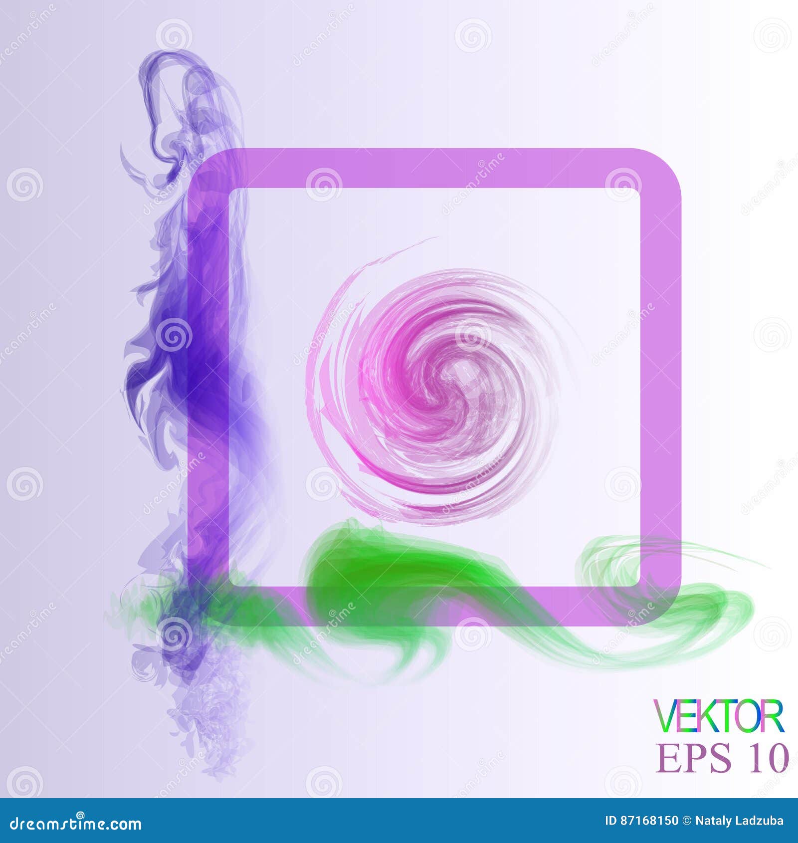 Colored smoke and frame stock illustration. Illustration of banner ...