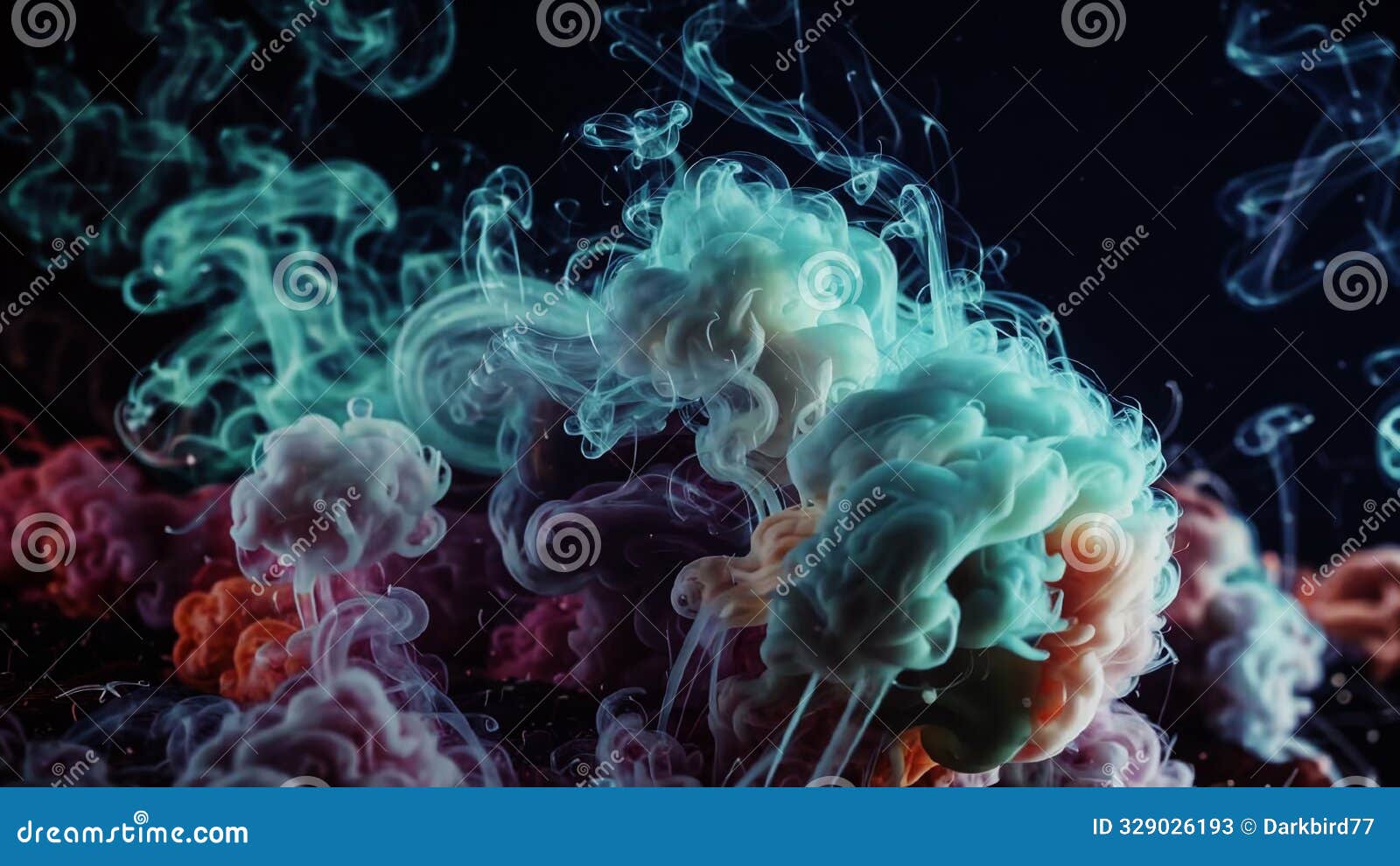 Colored Smoke Textures Create an Abstract, Vibrant Scene Against a Dark ...