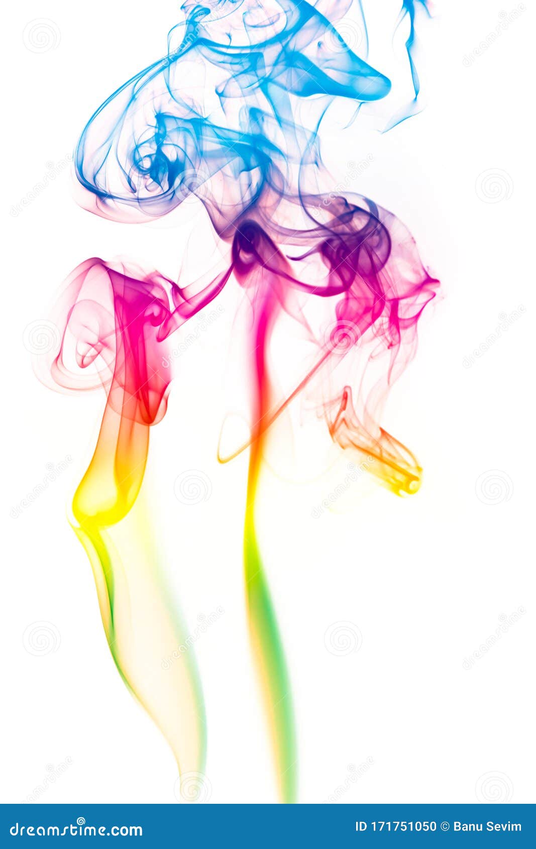 Colored Smoke on White Background Stock Photo - Image of motion ...