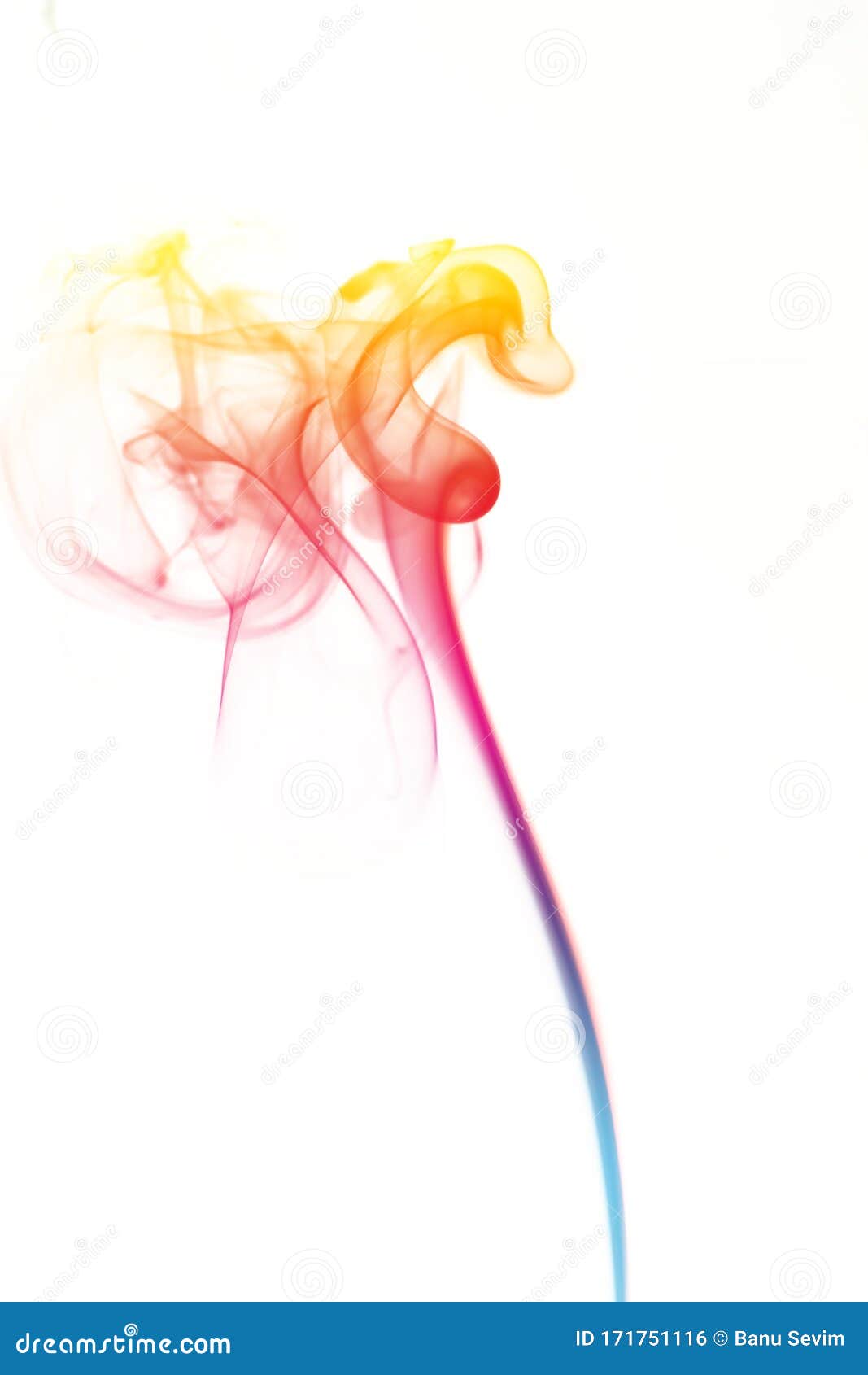 Colored Smoke on White Background Stock Photo - Image of innecence ...