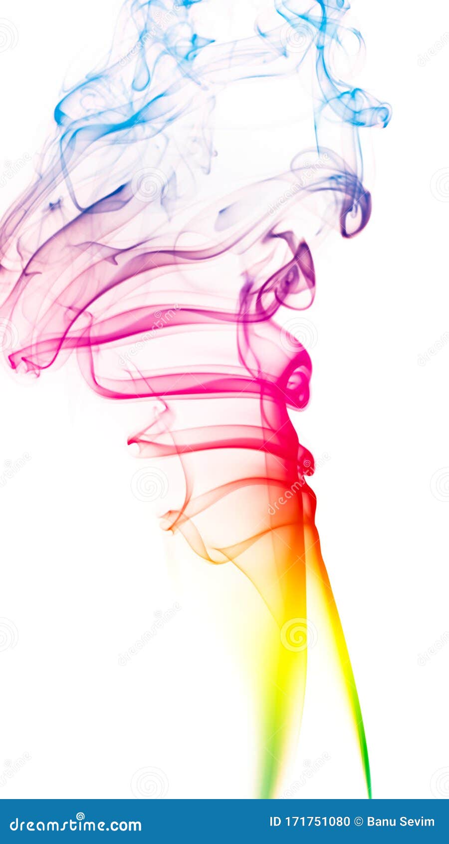 Colored Smoke on White Background Stock Photo - Image of burning ...