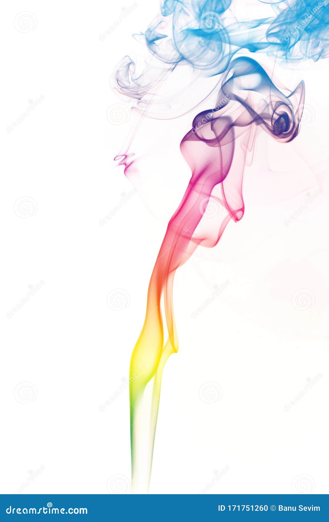 Colored Smoke on White Background Stock Photo - Image of curve, light ...