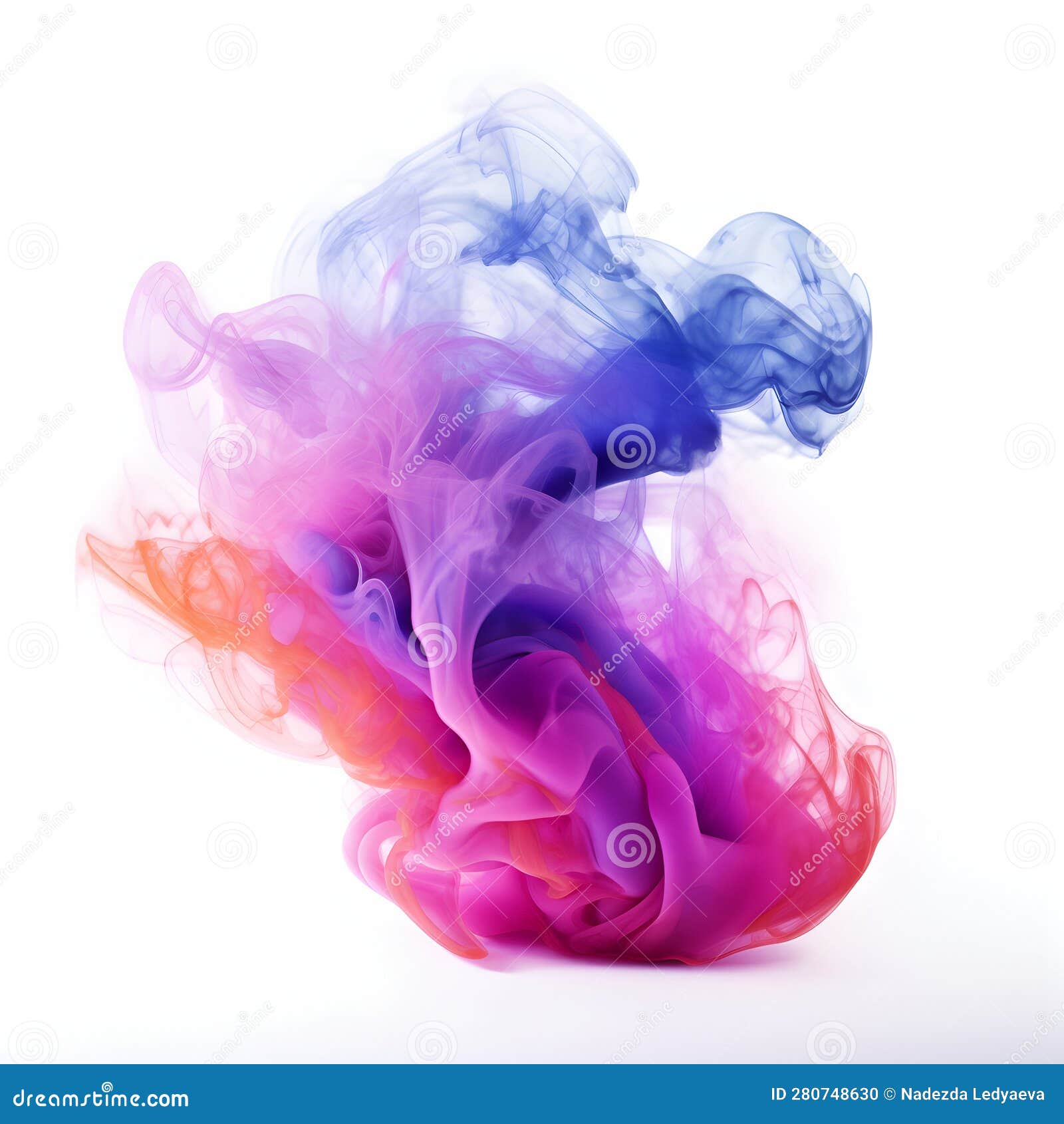 Colored Smoke on a White Isolated Background. Stock Illustration ...