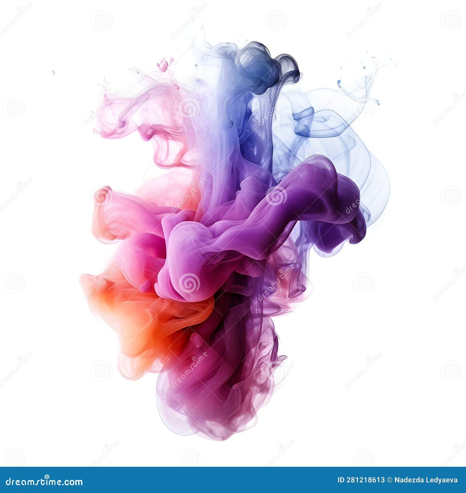 Colored Smoke on a White Isolated Background. Stock Illustration ...