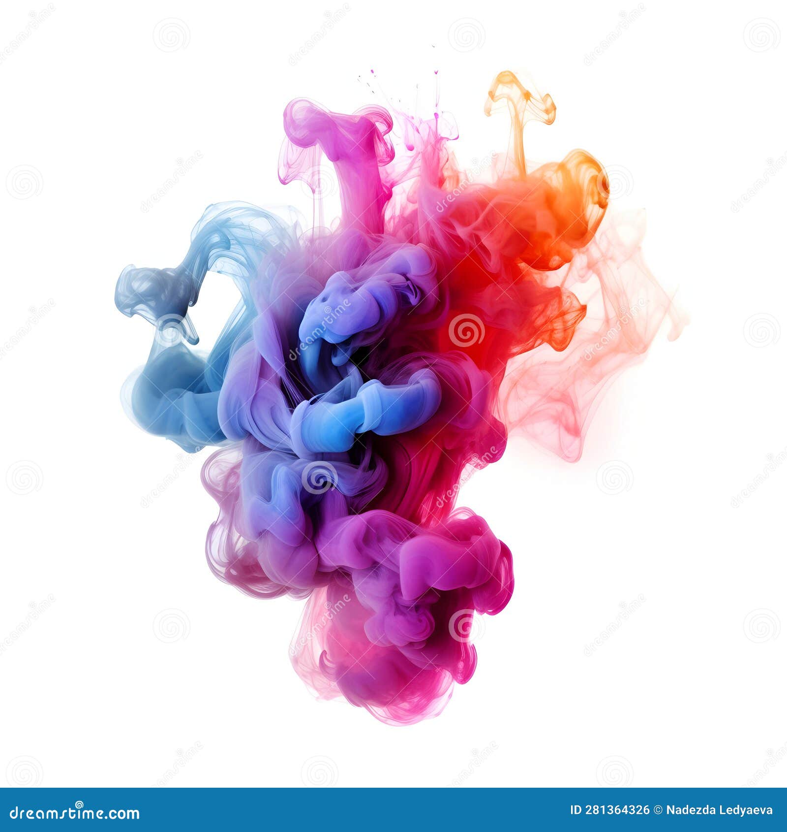Colored Smoke on a White Isolated Background. Stock Illustration ...