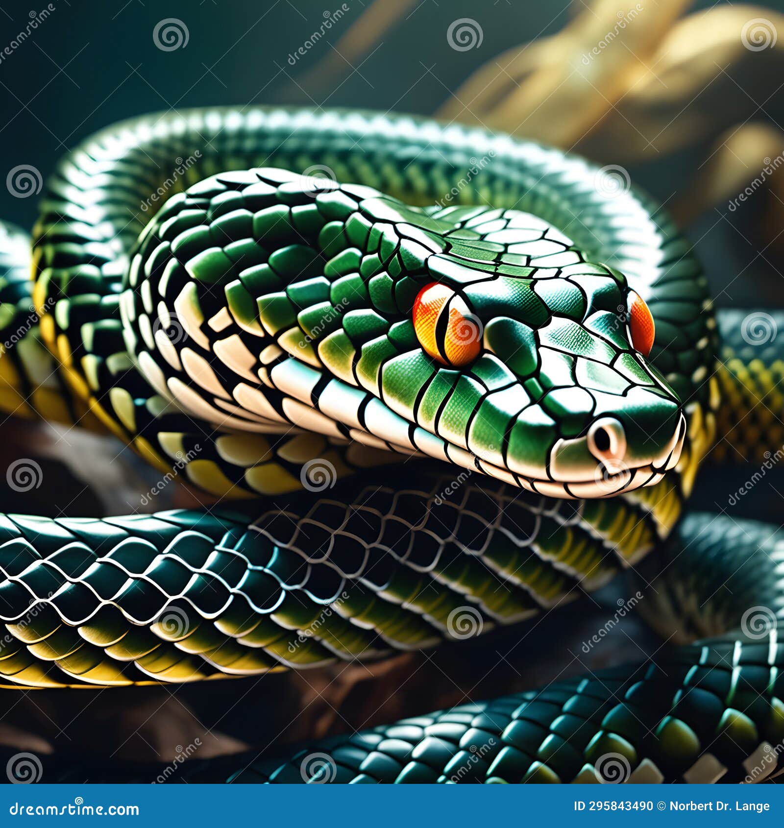 Colored Snakes, AI-Generatet Stock Illustration - Illustration of ...