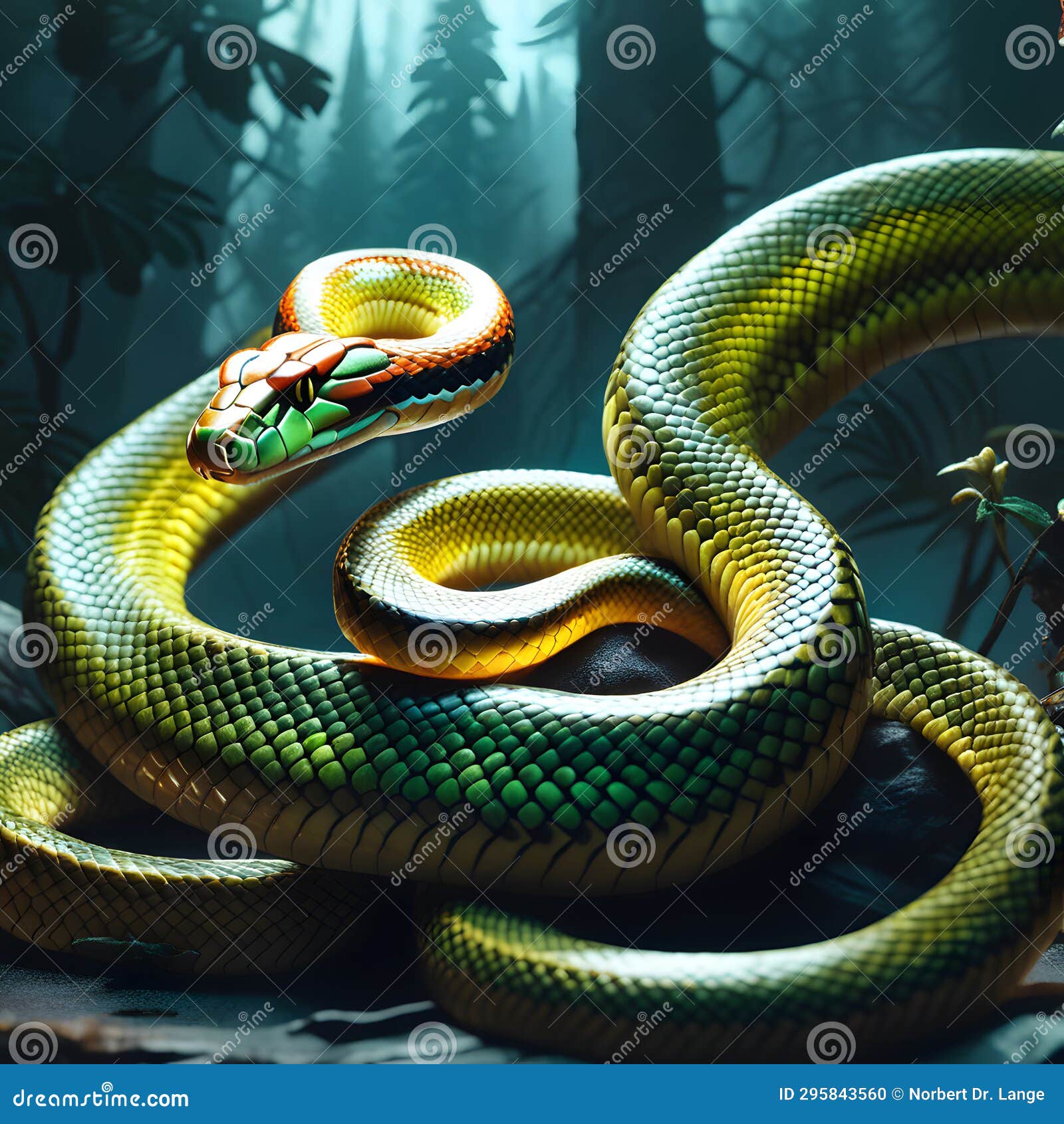 Colored Snakes, AI-Generatet Stock Illustration - Illustration of ...