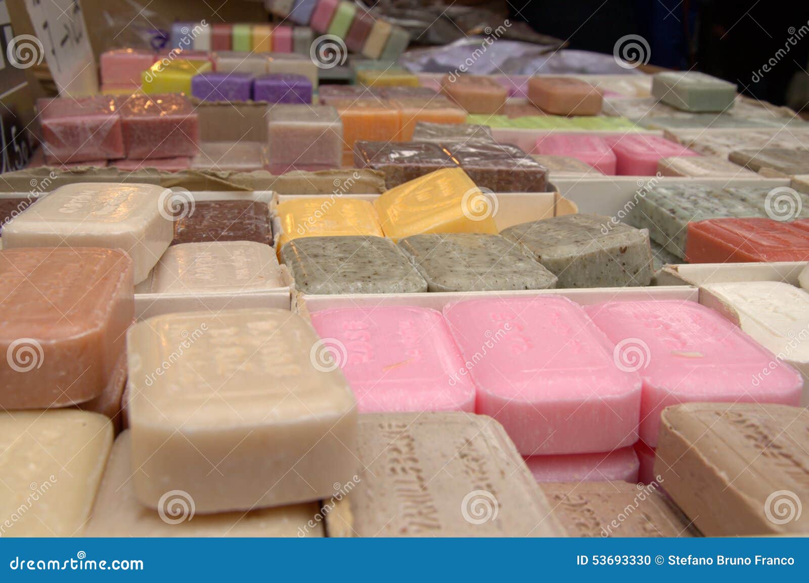Colored soaps stock photo. Image of market, sell, wash - 53693330