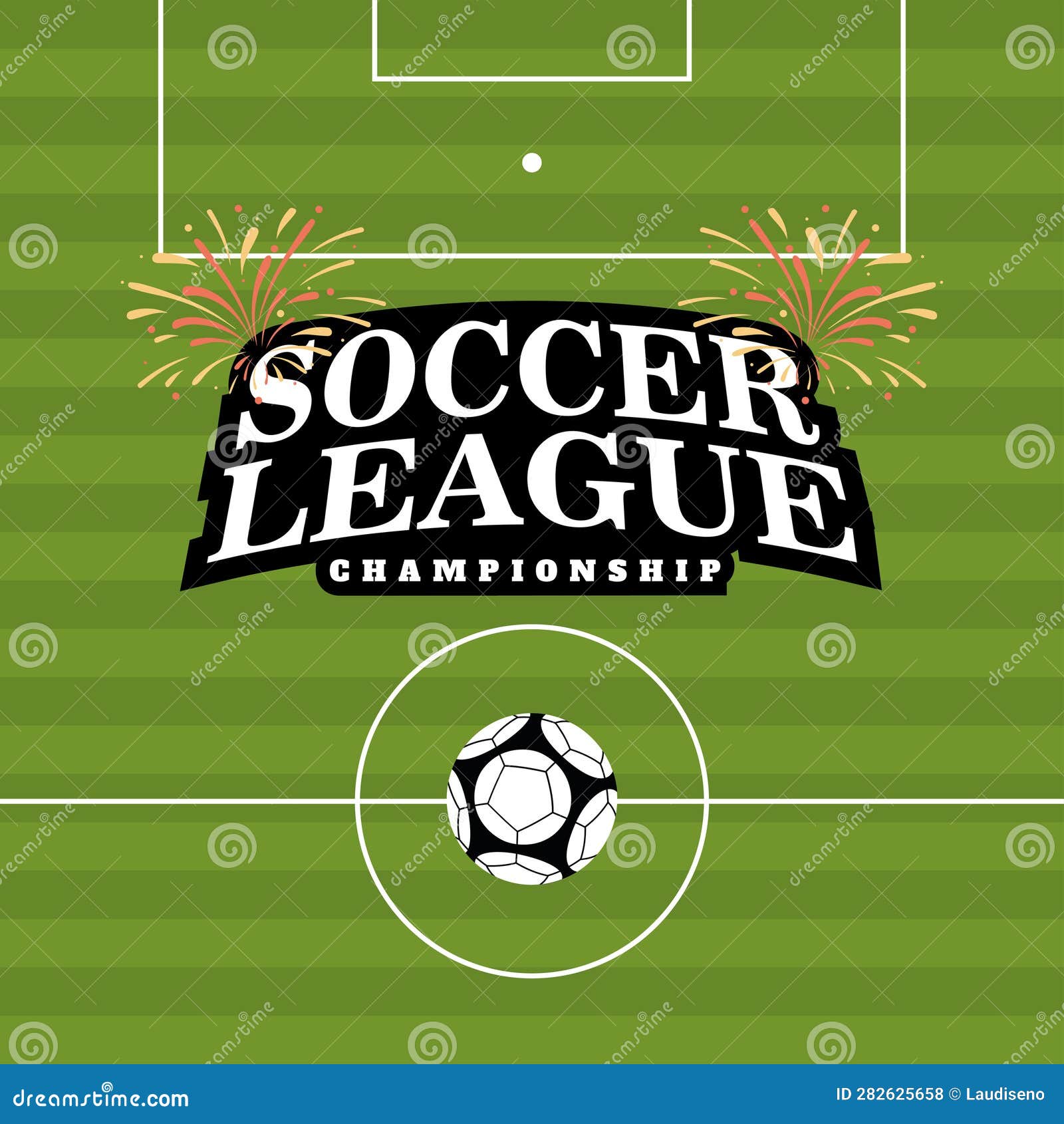 Colored Soccer League Template with Text Vector Stock Vector ...