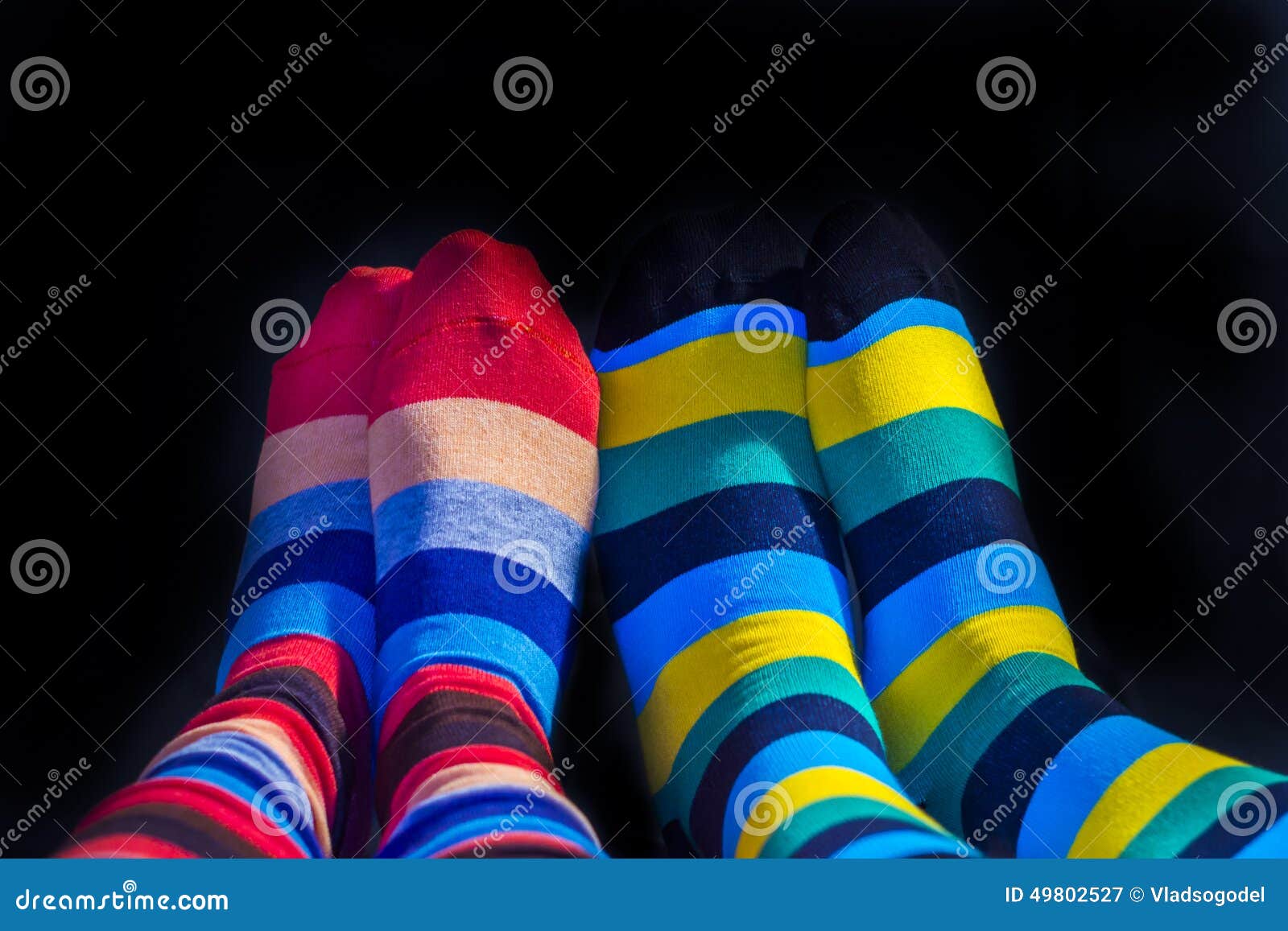 Colored Socks on a Valentine Couple Stock Image - Image of foot, color ...