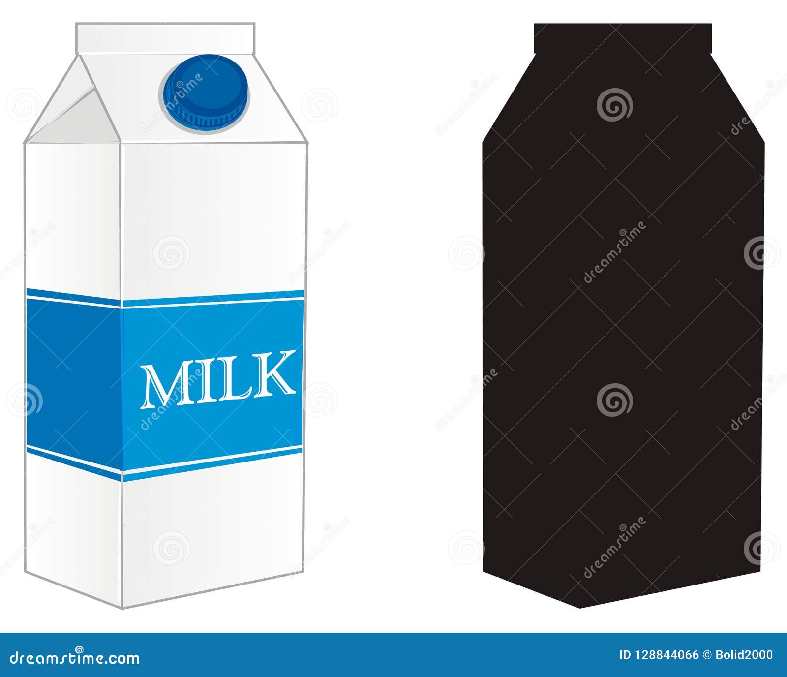 Two cartons milk stock illustration. Illustration of solid - 128844066
