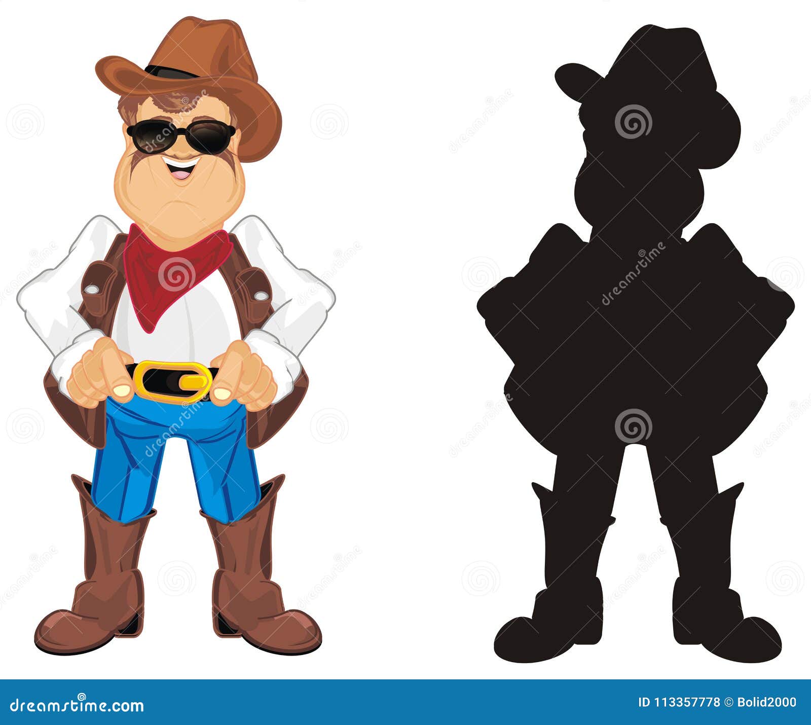 Two different cowboys stock illustration. Illustration of pose - 113357778