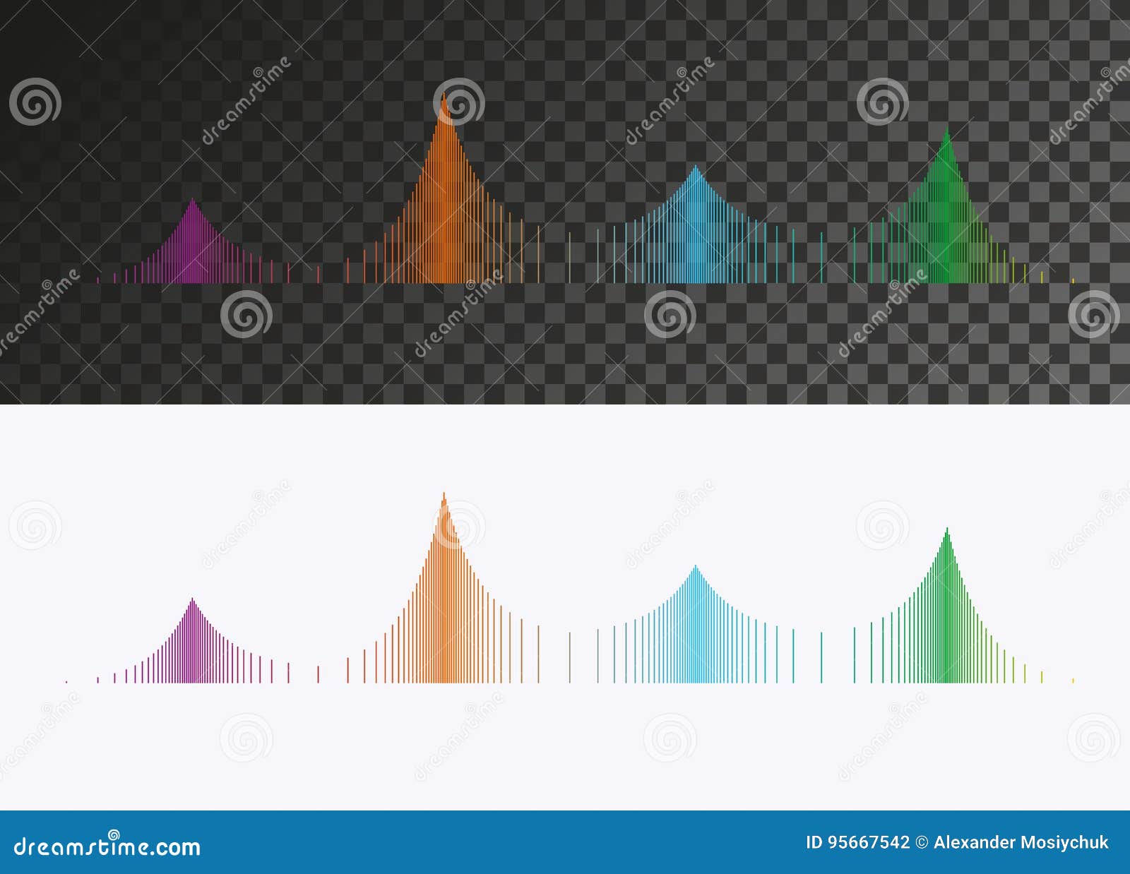 Colored sound wave stock vector. Illustration of element - 95667542