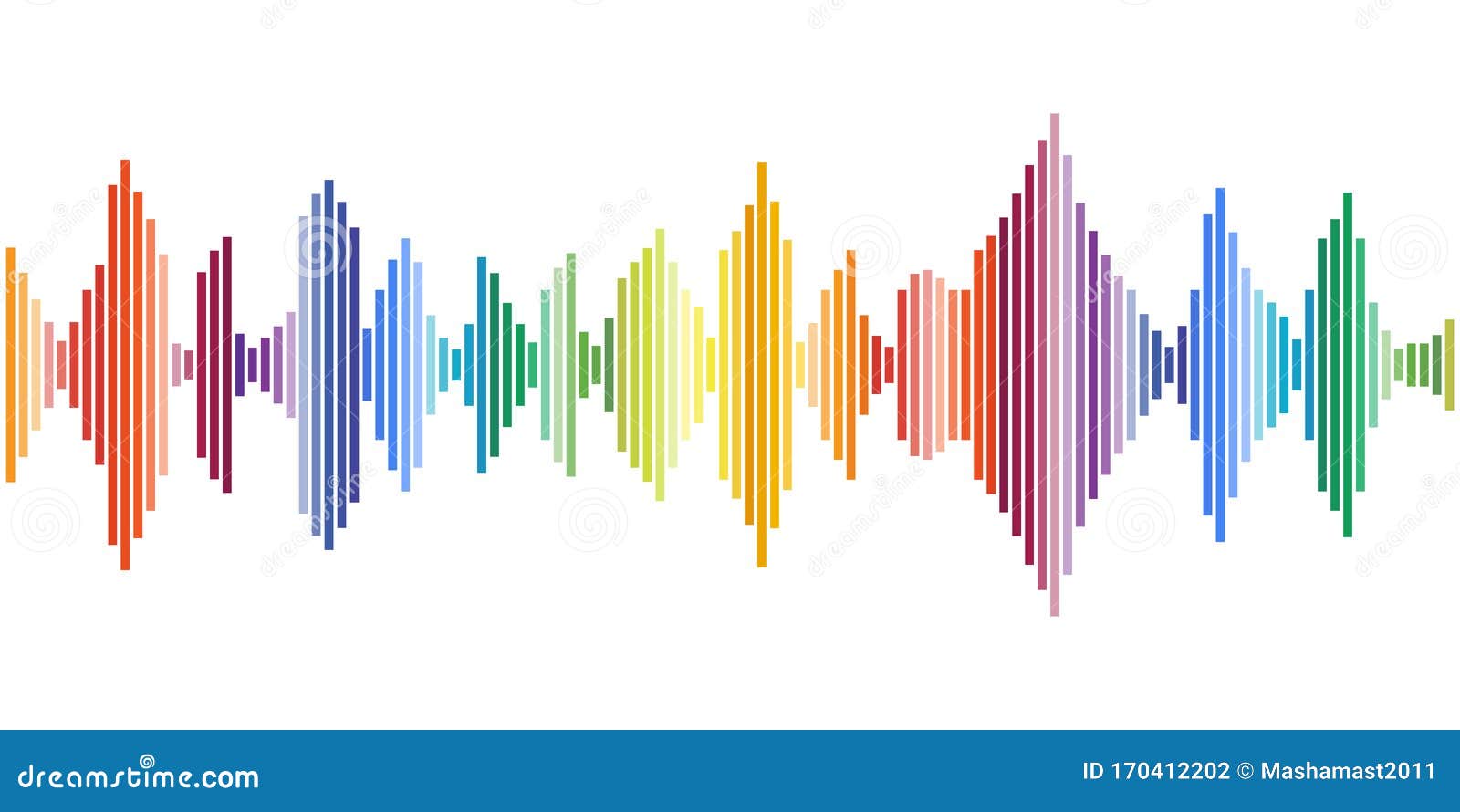 Colored Sound Waves. Music Tracks, Flat Design Vector Stock Vector ...