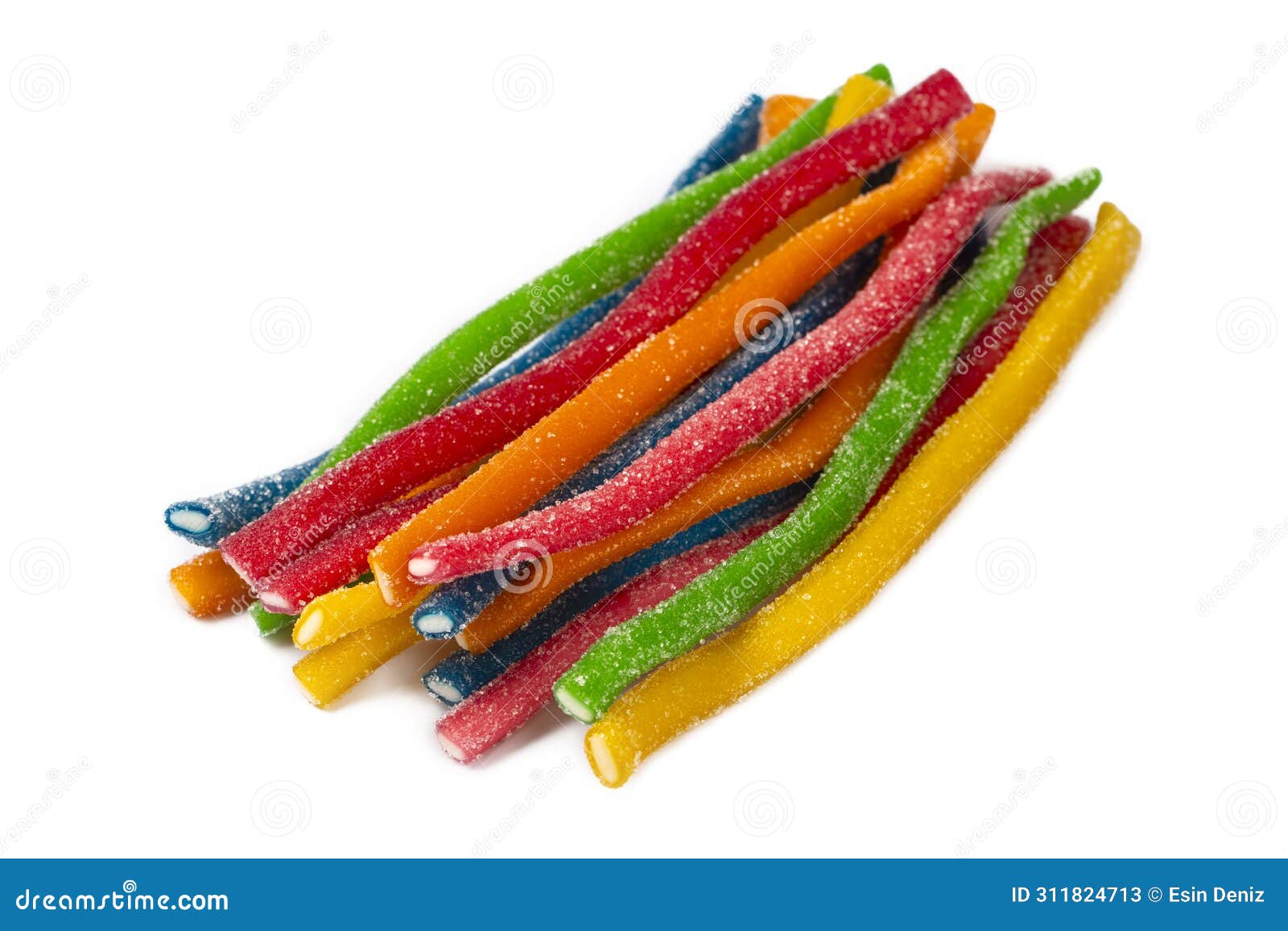 Colored Sour Jelly Candy Strips in Sugar Sprinkles Stock Image - Image ...