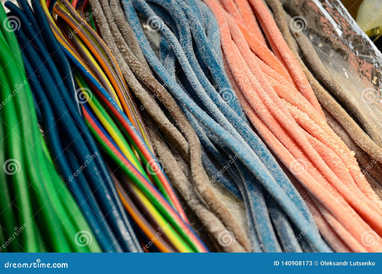 Colored Spaghetti Candy, Chewing Gum Stock Image - Image of cute ...