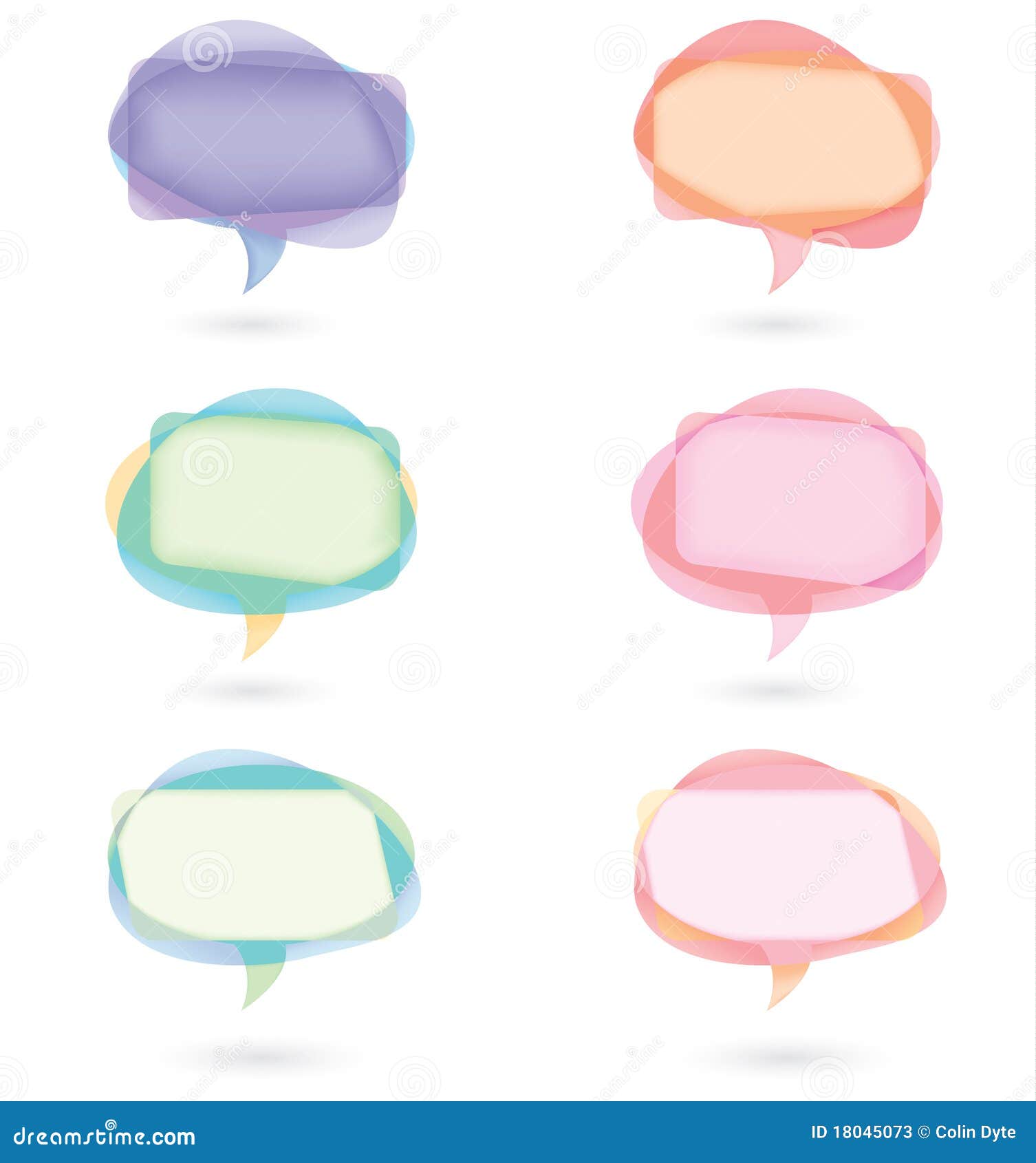 Colored Speech Bubbles stock vector. Illustration of communication ...