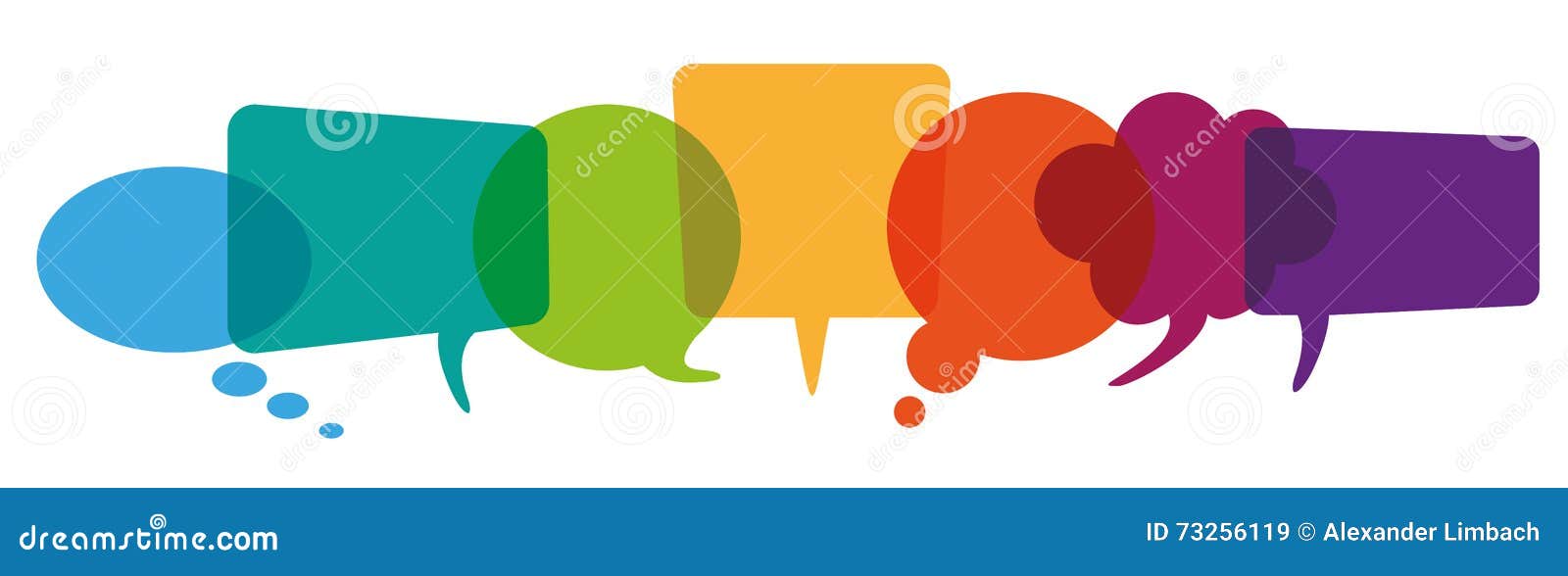 Colored Speech Bubbles Header Stock Vector - Illustration of blue ...