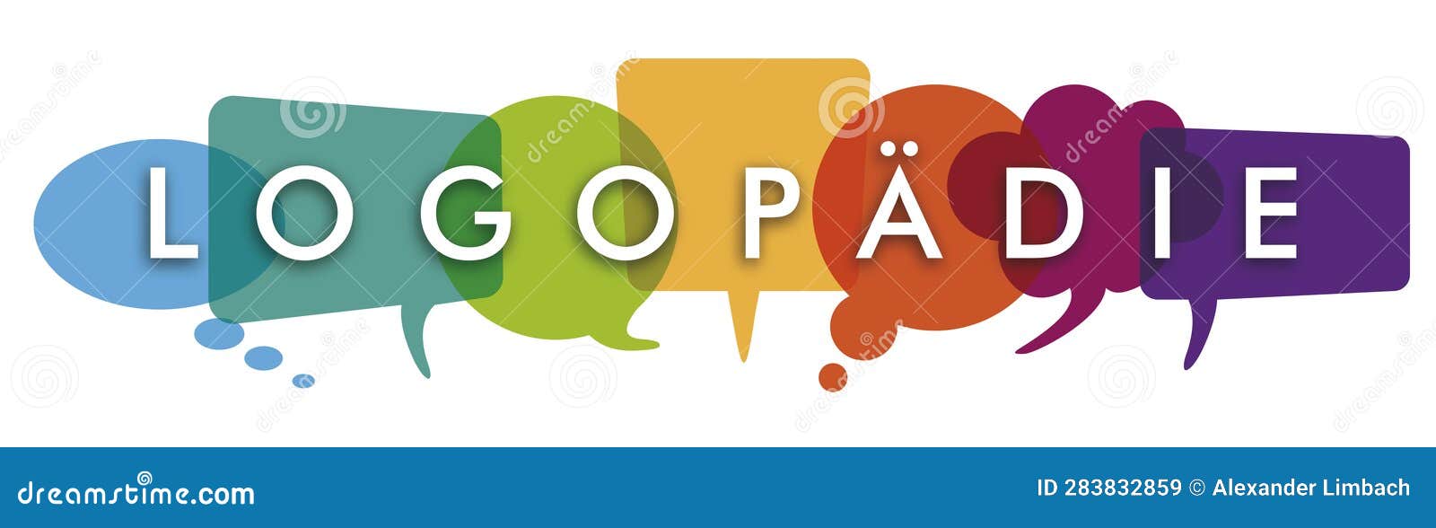 Colored Speech Bubbles Header Logopaedie Stock Vector - Illustration of ...
