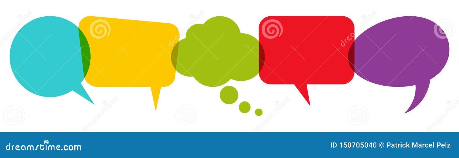 Colored Speech Bubbles Clipart Set Cartoon Vector | CartoonDealer.com ...