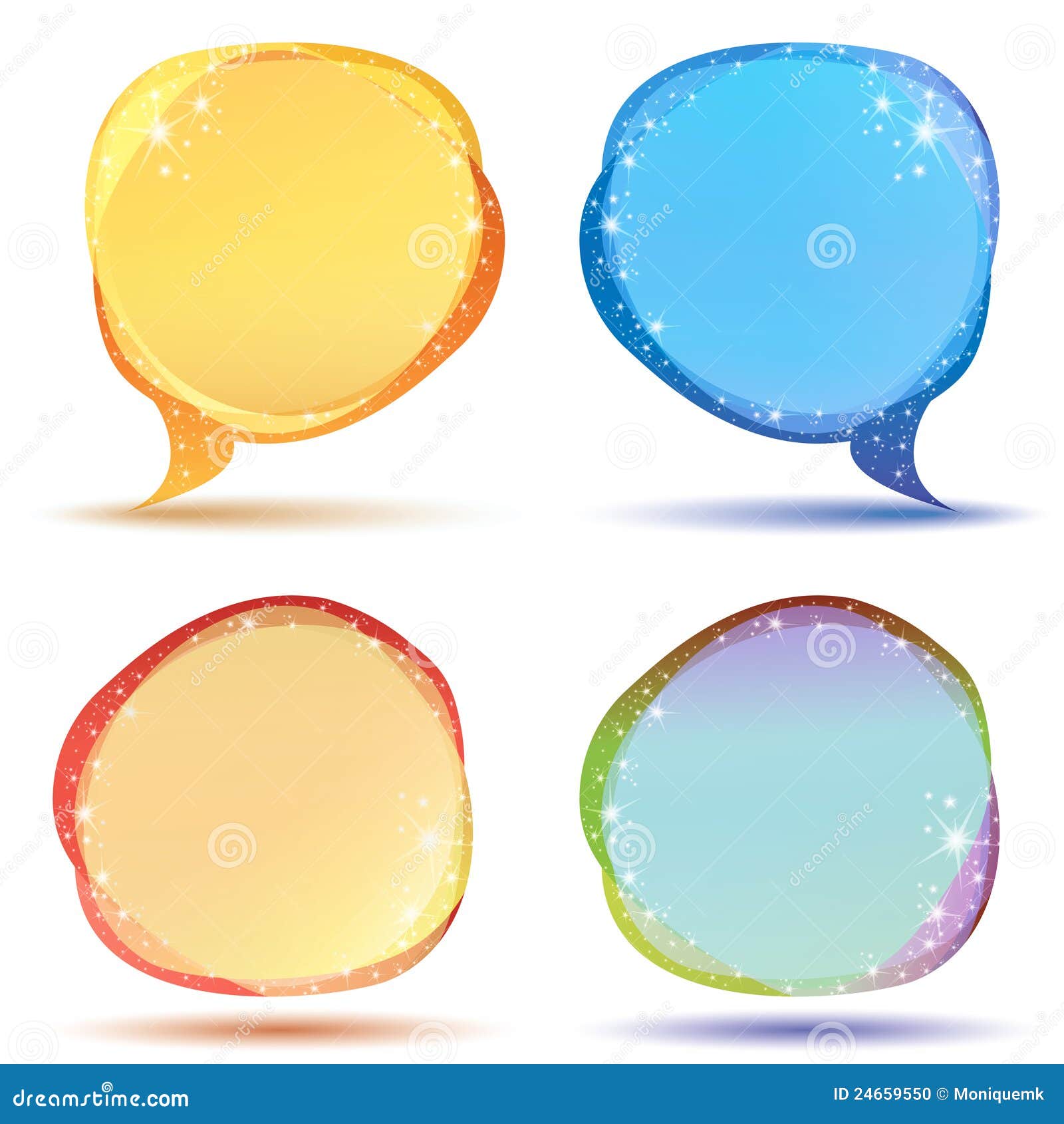 Colored Speech Bubbles with Sparkles Stock Vector - Illustration of ...