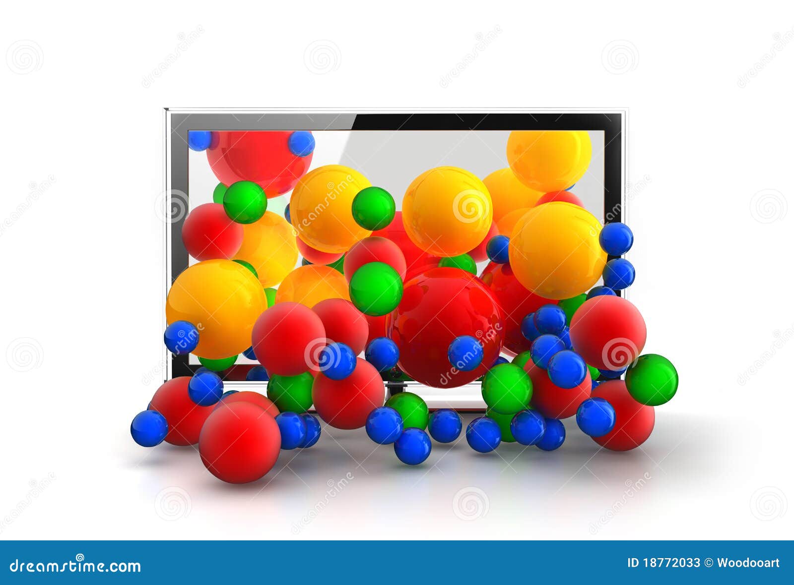 Colored Spheres Falling from 3D Space Stock Image - Image of projector ...
