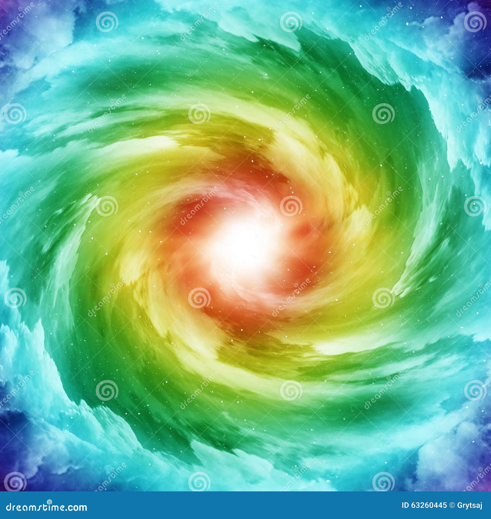Colored Spiral With Light Point In Center. Animation. Bright Colored ...