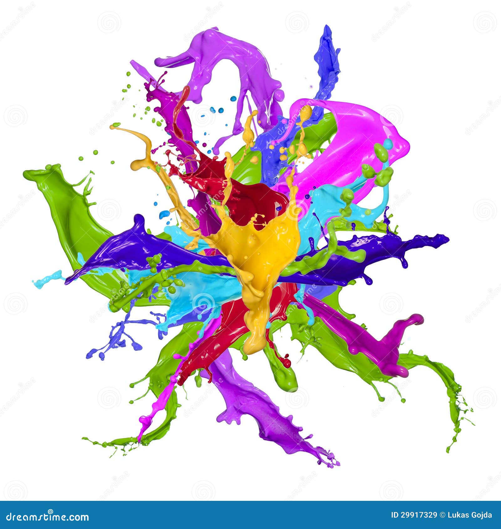 Colored Splashes in Abstract Shape Stock Illustration - Illustration of ...