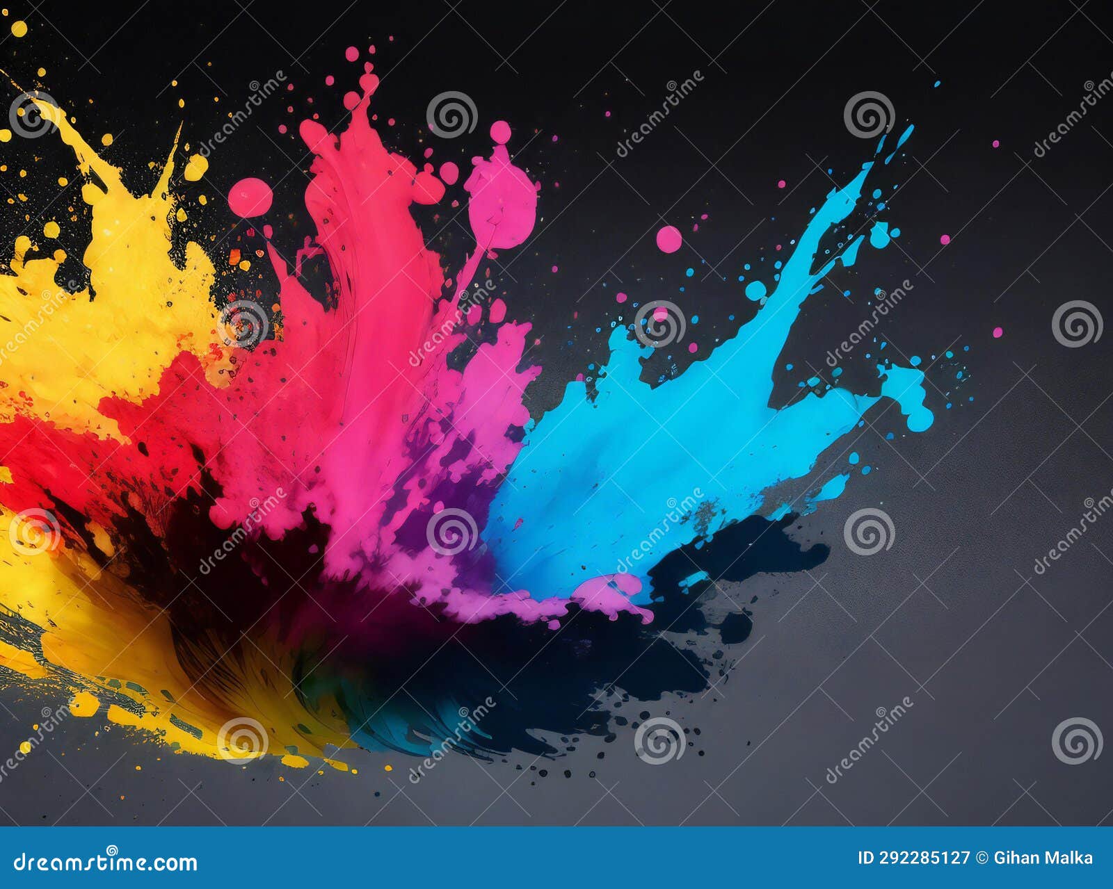 Colored Splashes on Ash Background Stock Illustration - Illustration of ...