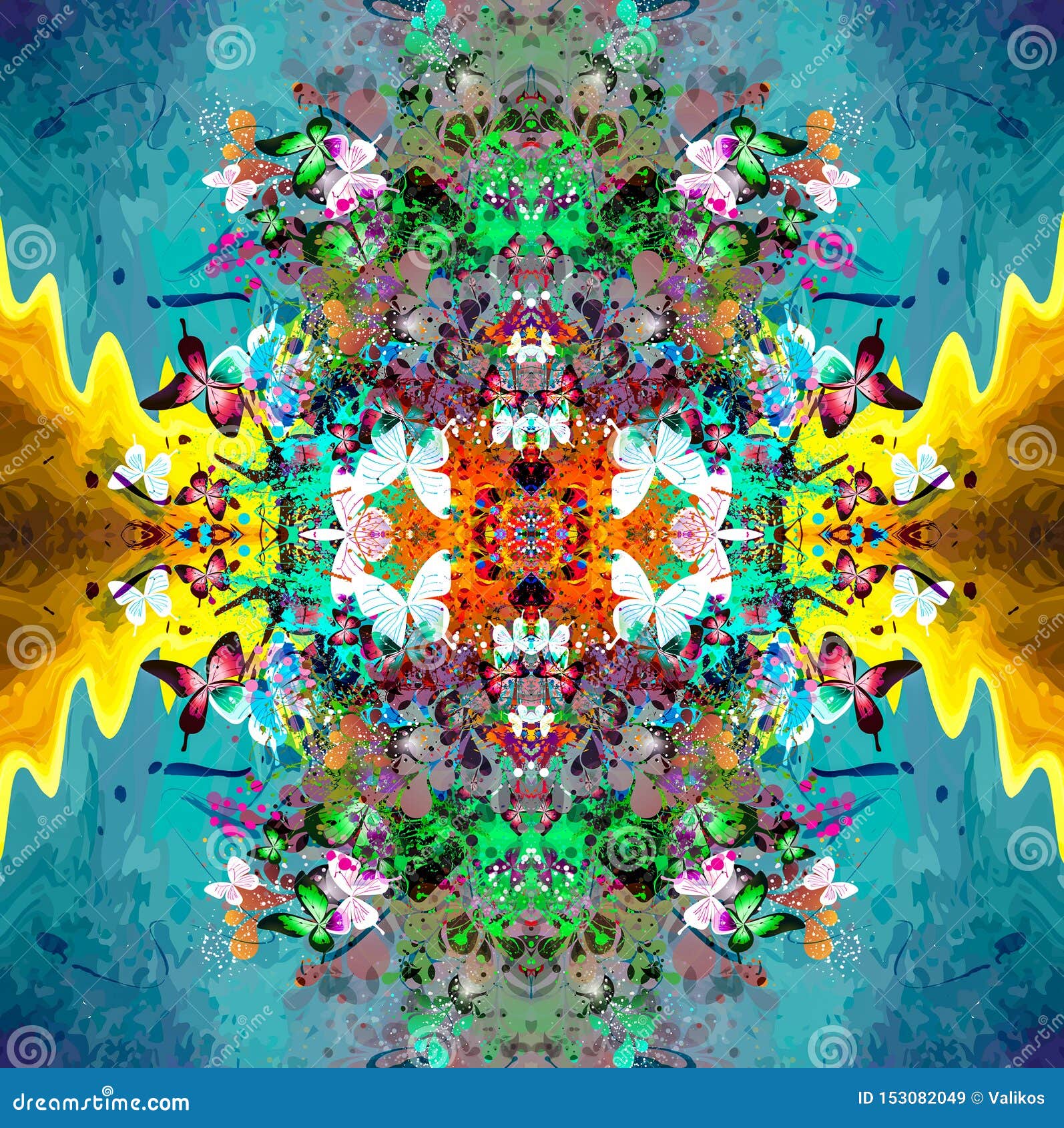 Colorfull Art in Abstract Magic Splashes Background Stock Illustration ...