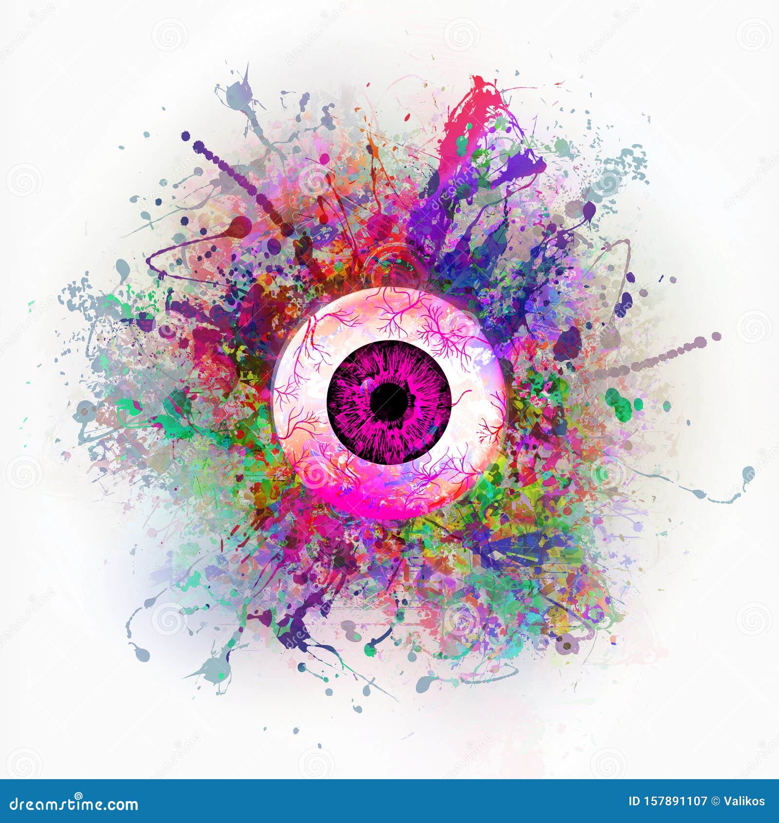 Colorfull Art in Abstract Magic Splashes Background Stock Illustration ...