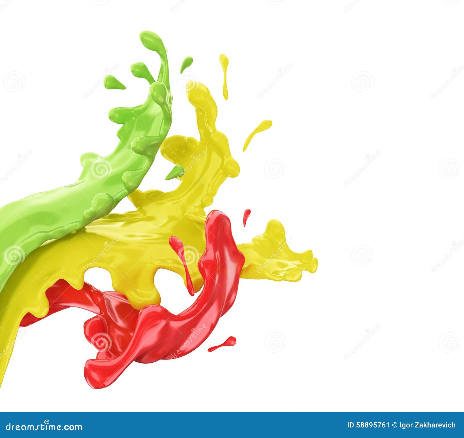 Colored Splashes of Paint in Abstract Shape, Stock Image - Image of ...