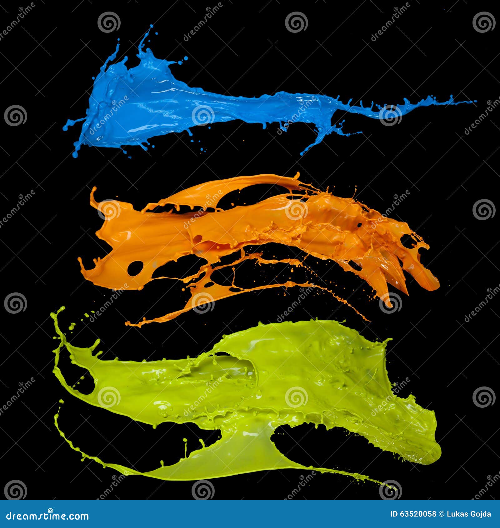 Colored Splashes in Stripe Shape Stock Photo - Image of drop, motion ...