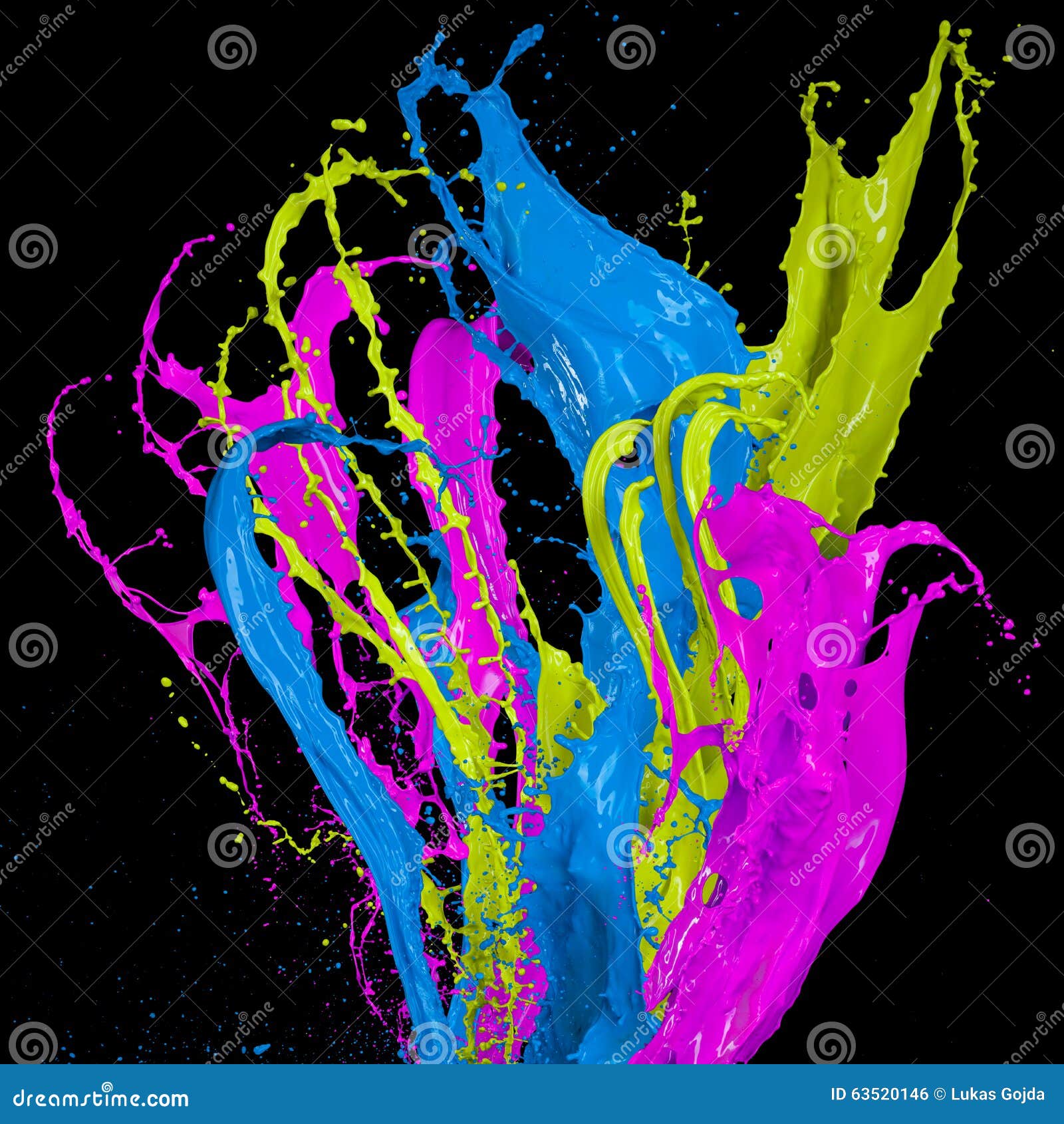 Colored Splashes in Stripe Shape Stock Illustration - Illustration of ...