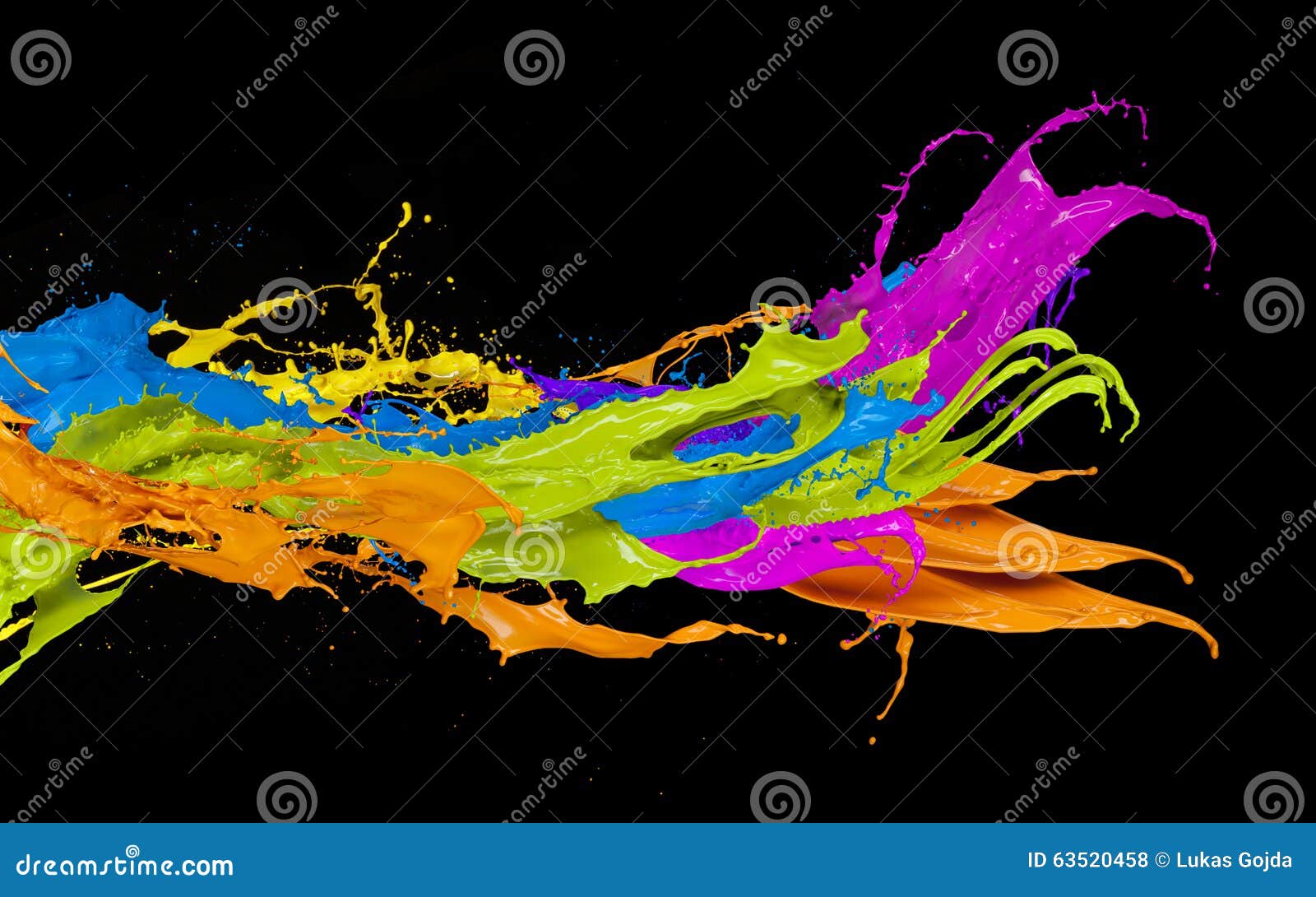 Colored Splashes in Stripe Shape Stock Photo - Image of background ...