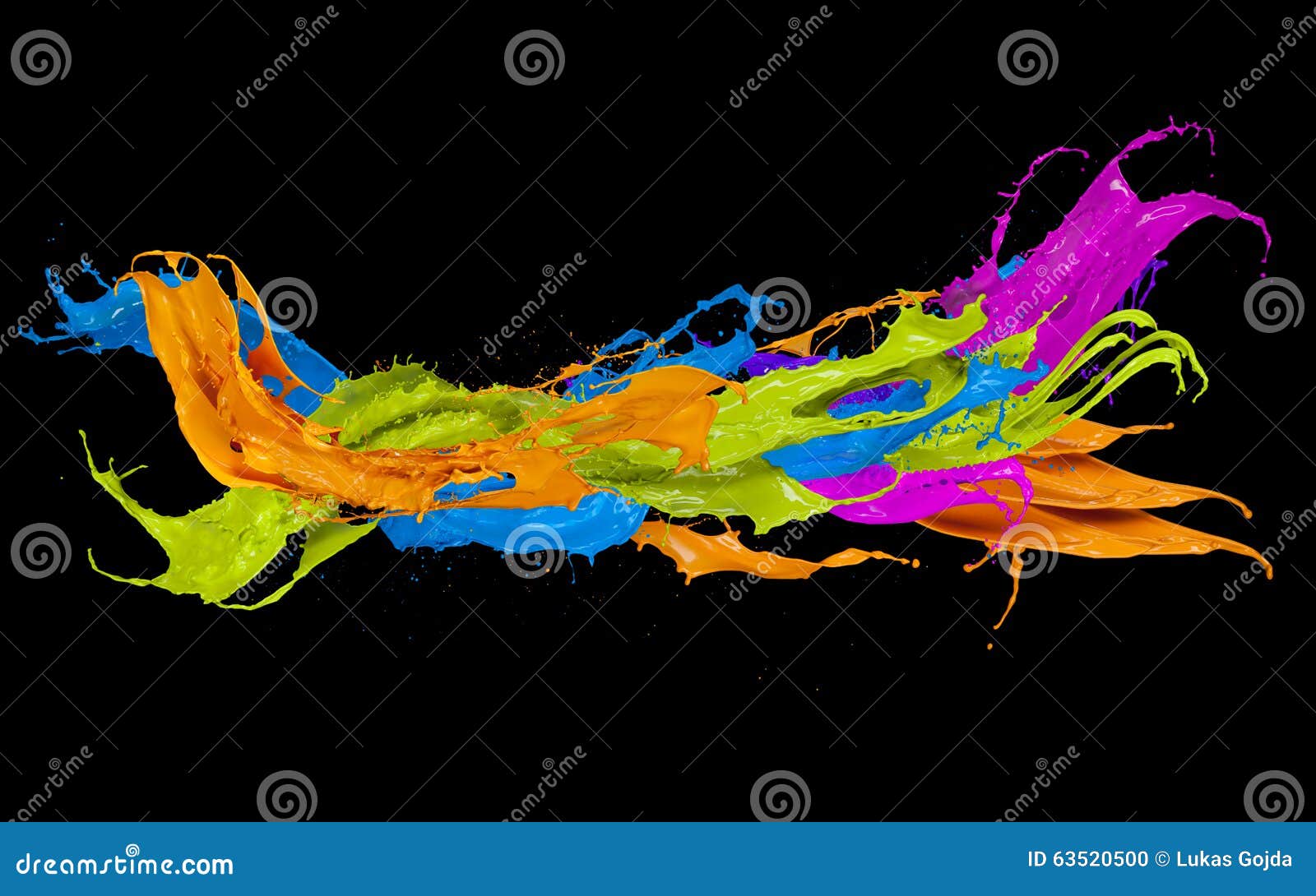 Colored Splashes in Stripe Shape Stock Photo - Image of background ...